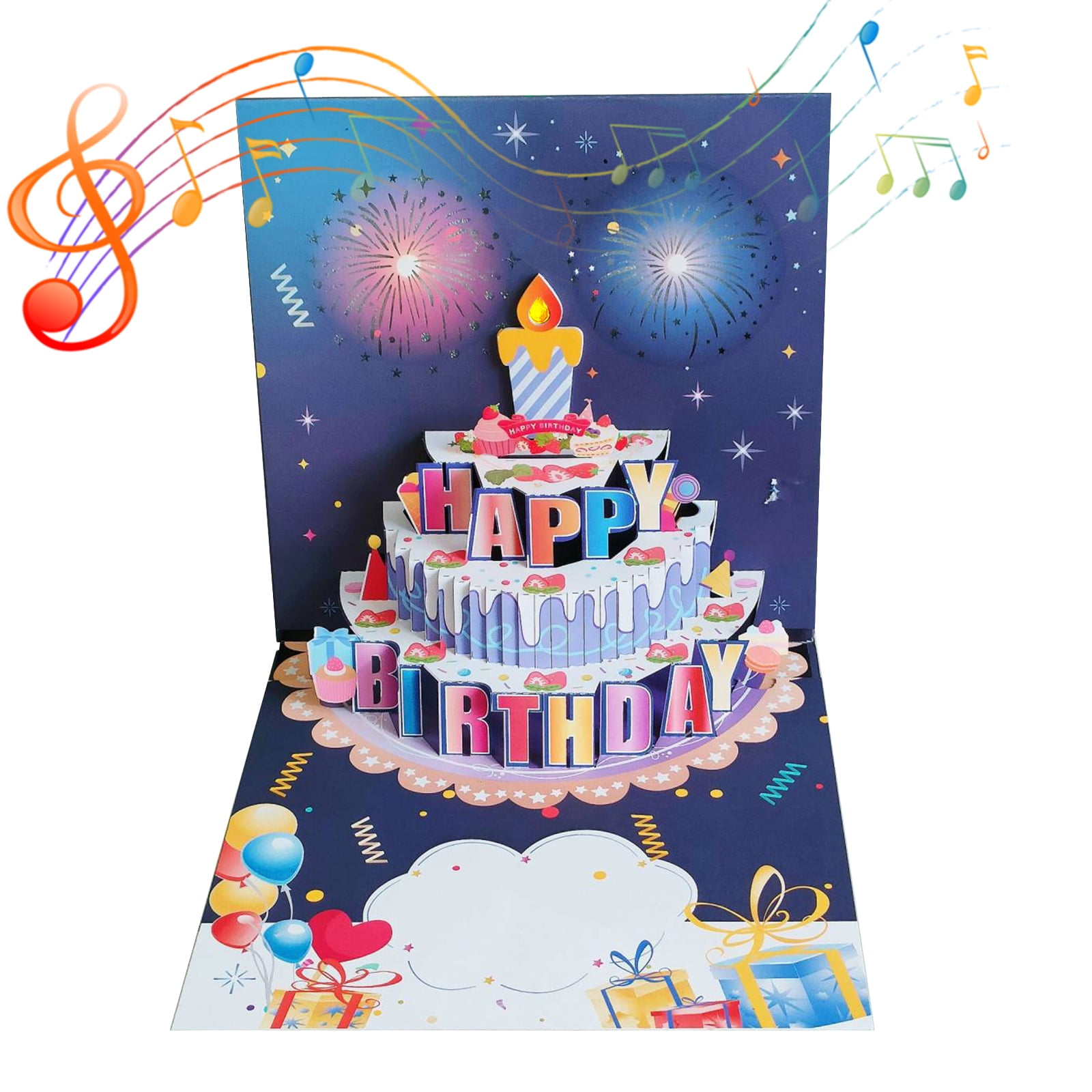 Quroko 3D Pop Up Musical Birthday Card, Happy Birthday Greeting Card ...