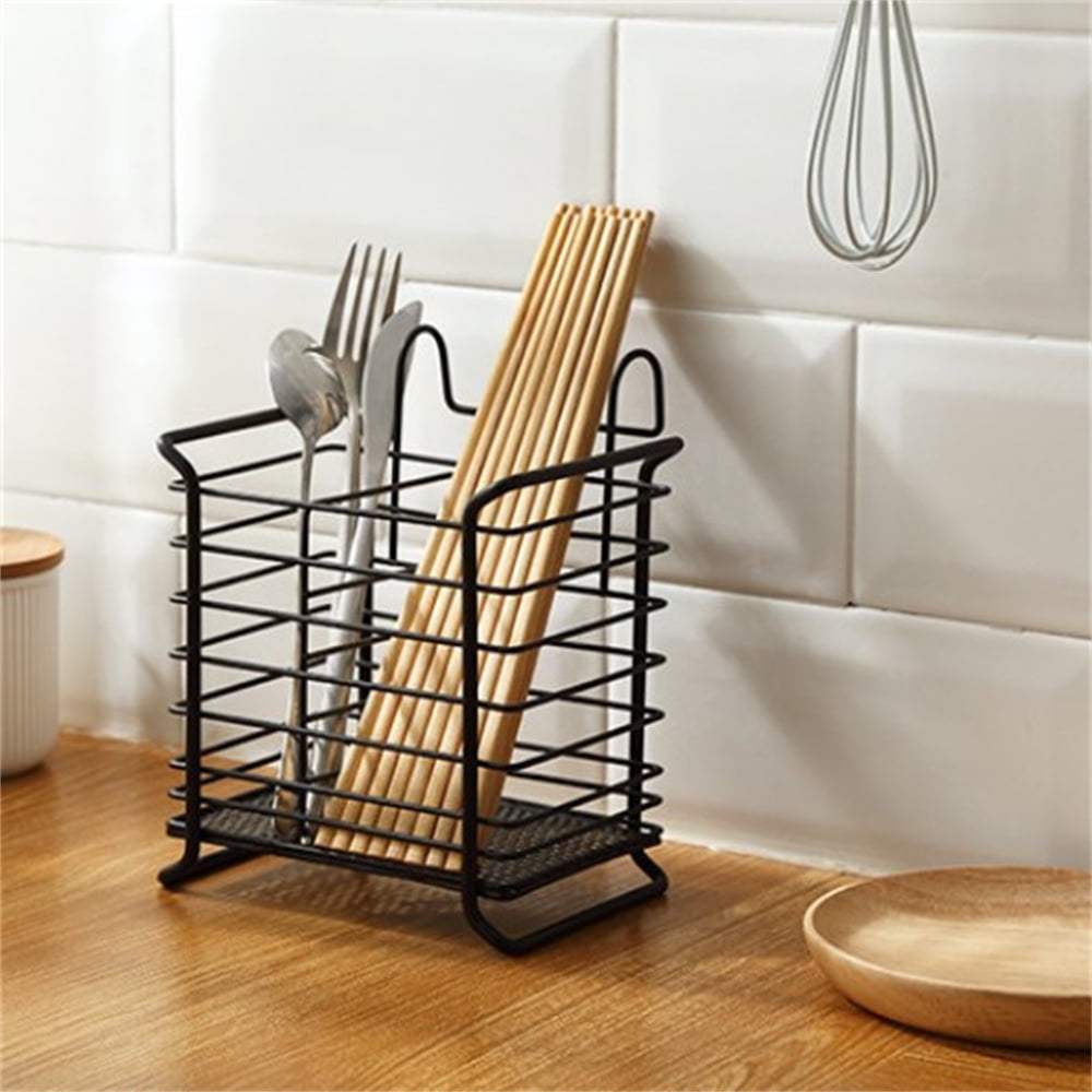 Quroko Kitchen Utensil Holder, 2 Compartments Drying Rack, Wall Mount ...