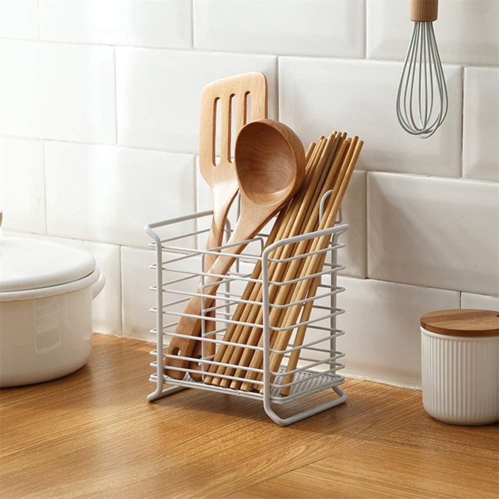 Quroko Kitchen Utensil Holder, 2 Compartments Drying Rack, Wall Mount ...