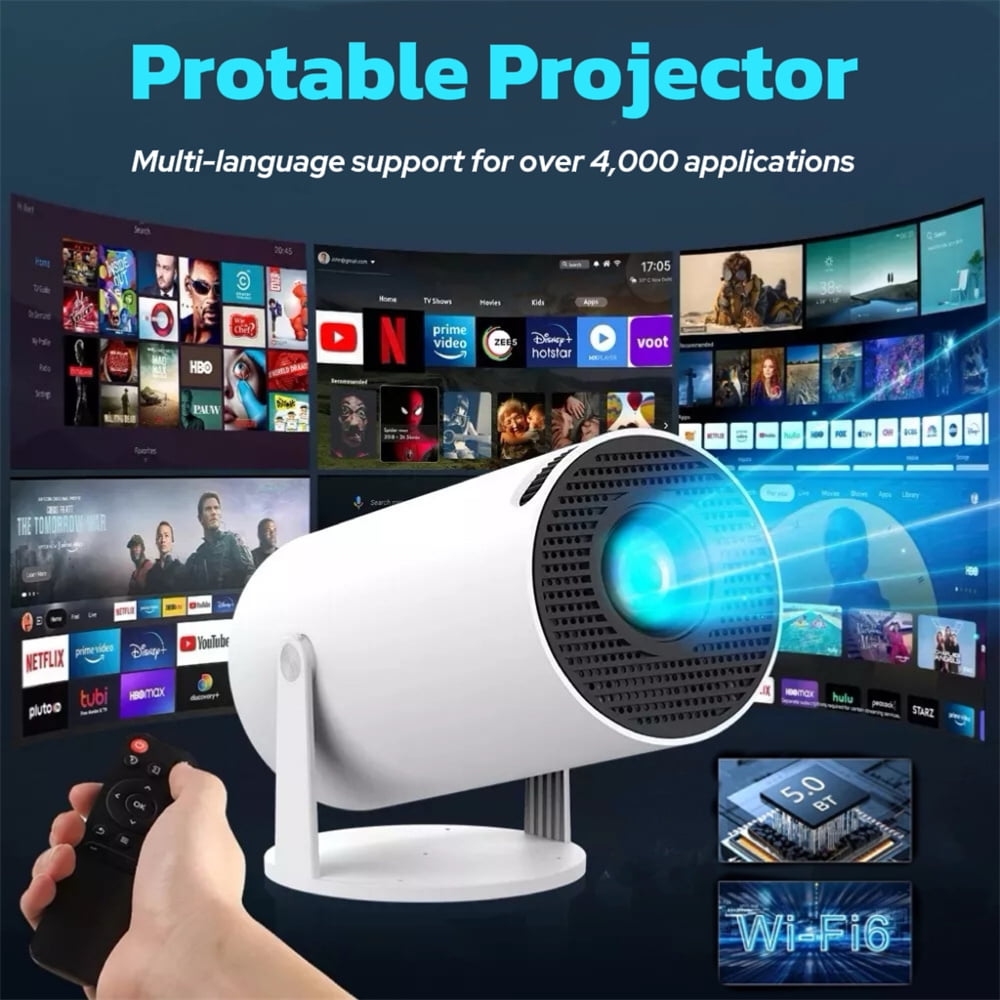 Quroko Portable Projector, Projector 4K 1080P Support With WiFi ...