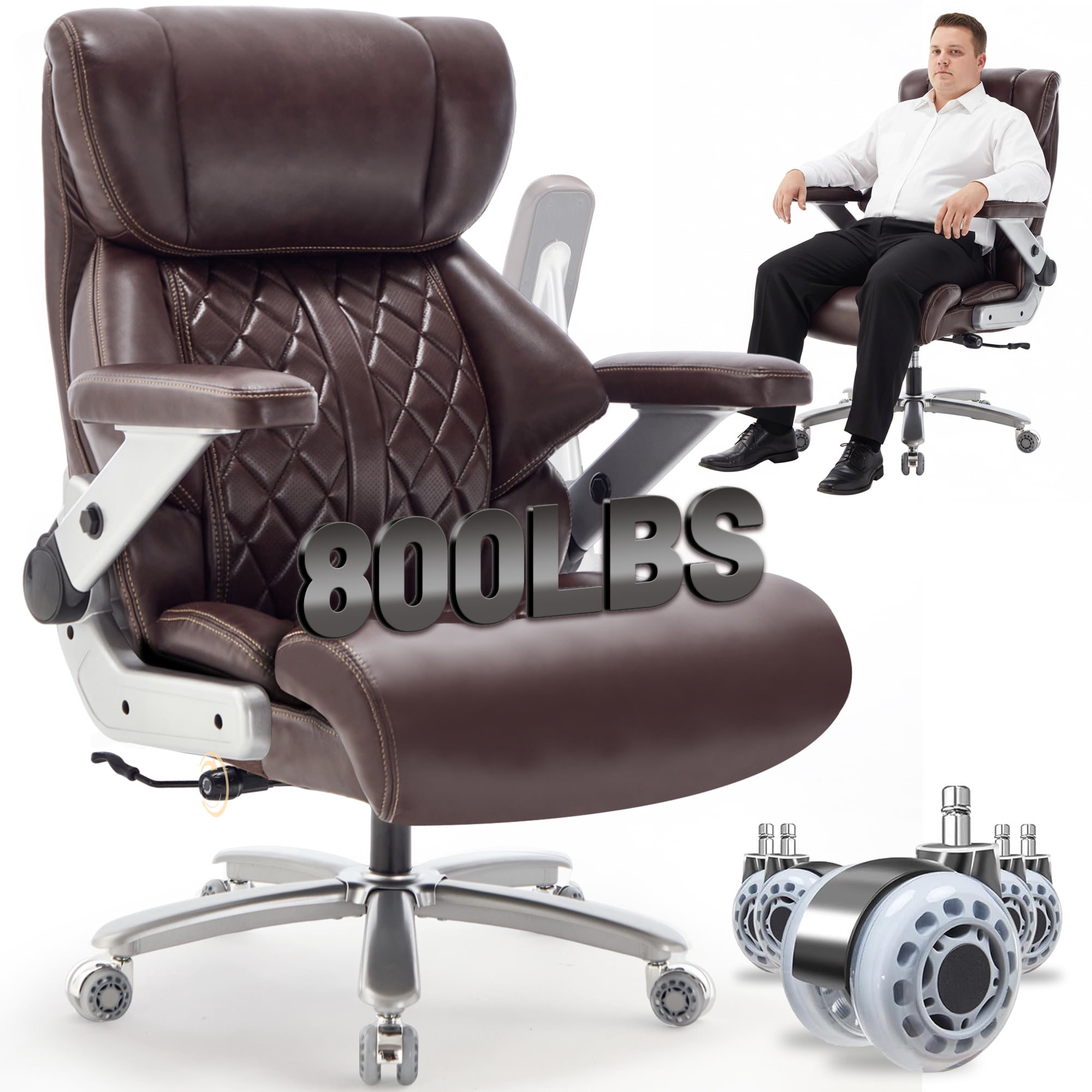 Qusaphy Big & Tall Office Chair 800LBS Heavy Duty - Ergonomic PU ...