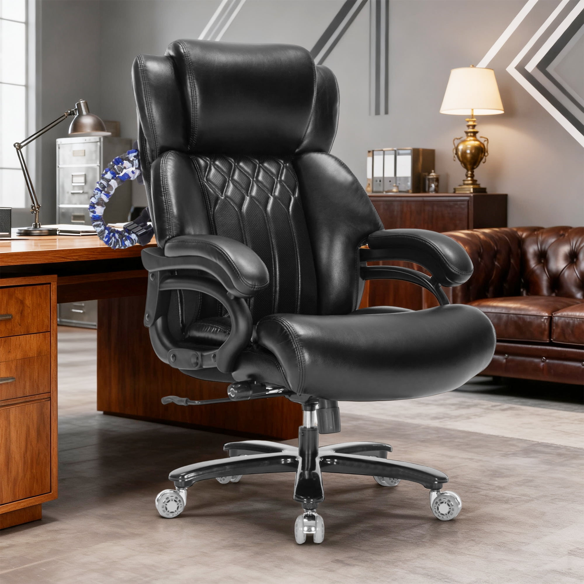 Qusaphy Big and Tall Office Chair, PU Leather Executive Chair, 800 lbs ...