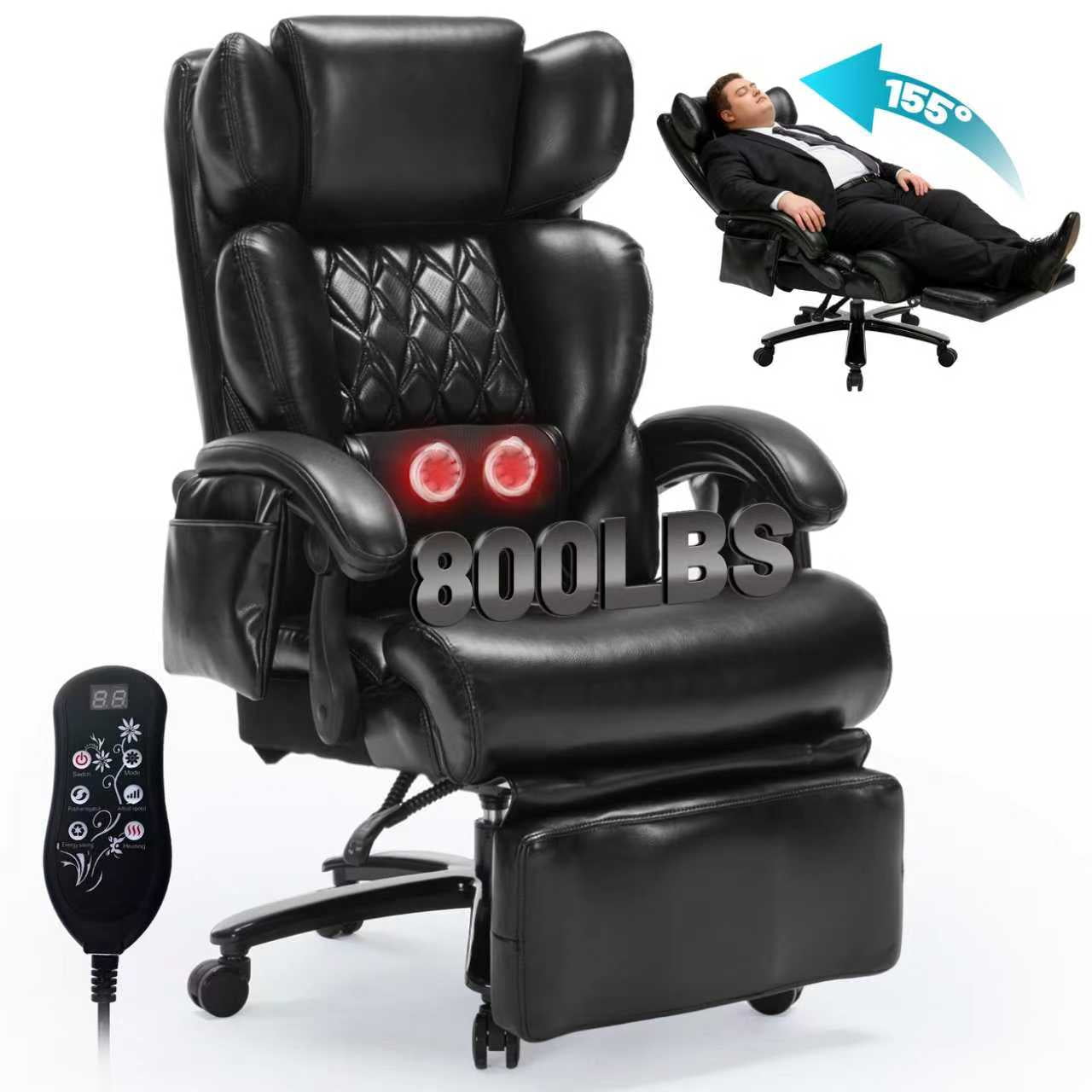 Qusaphy Big and Tall 800lbs Ergonomic Office Chair Heated massage chair ...