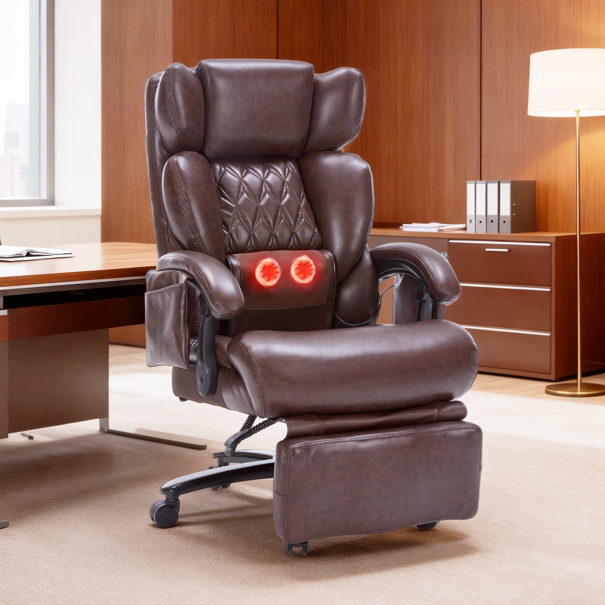 Qusaphy Big and Tall 800lbs Ergonomic Office Chair Heated massage chair ...