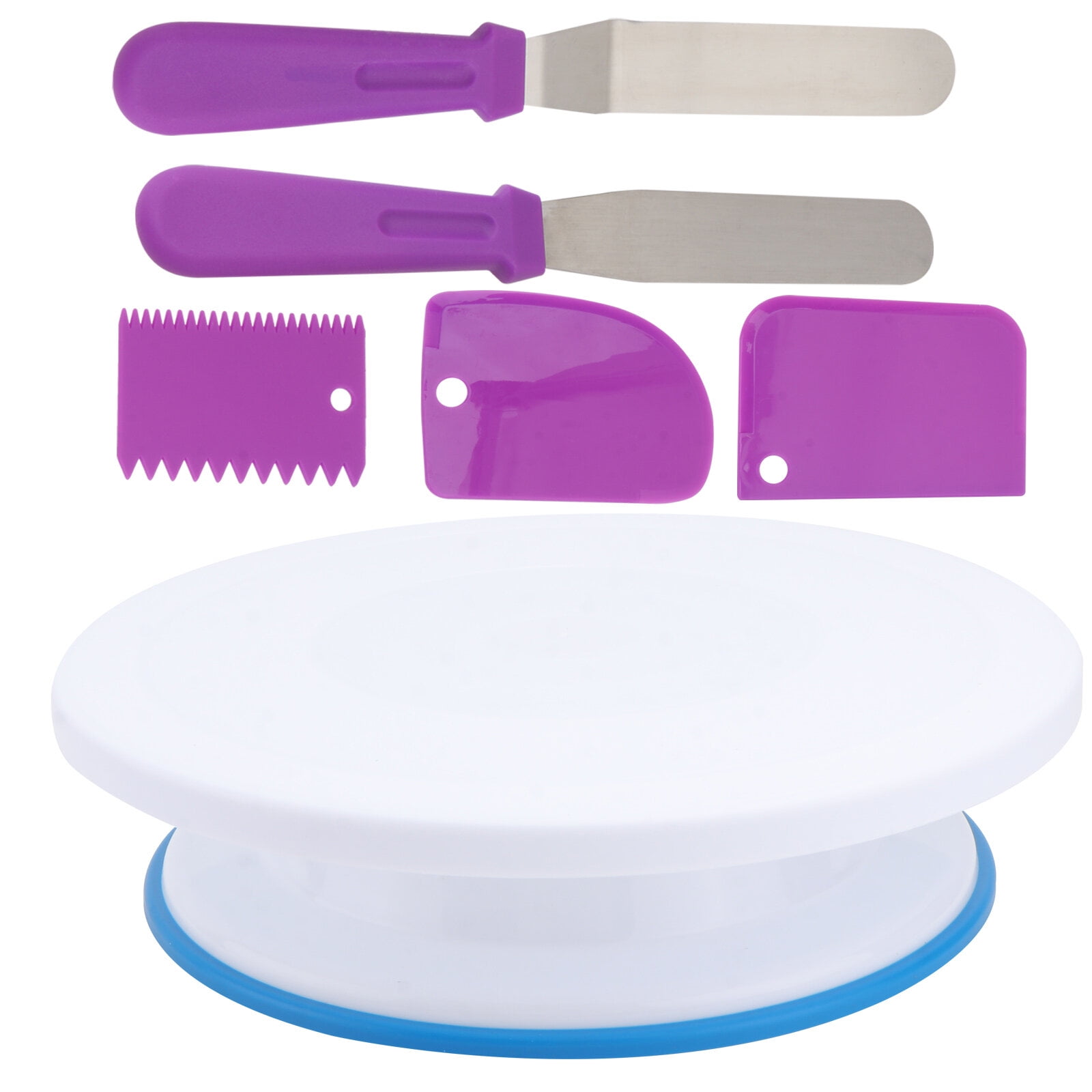 Qusenong 1 Set of 6PCS Manual Rotation Cake Table Plastic Cake ...