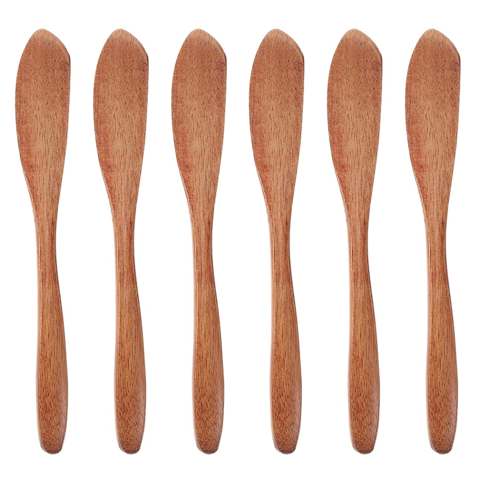 DEEPCRAFF Butter Spatulas Wooden Brown 6Pcs 5.9X1X0.2In - Walmart.com