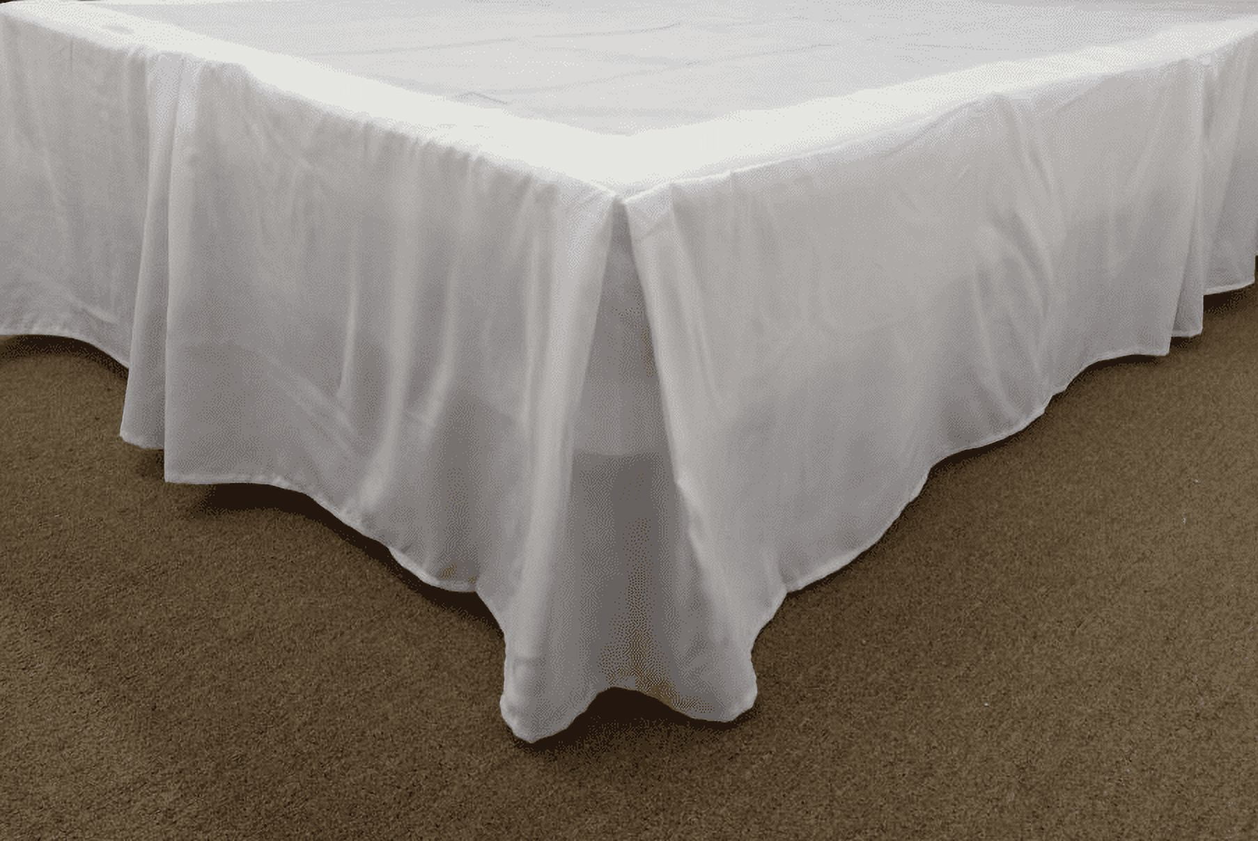 Qutain Linen Full Size White Bed Skirt - Simple, Elegant & Tailored ...