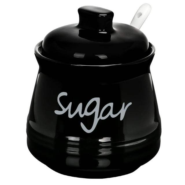 Quyimy Ceramic Sugar Bowl with Lid and Spoon, 12oz Porcelain Sugar Jar ...