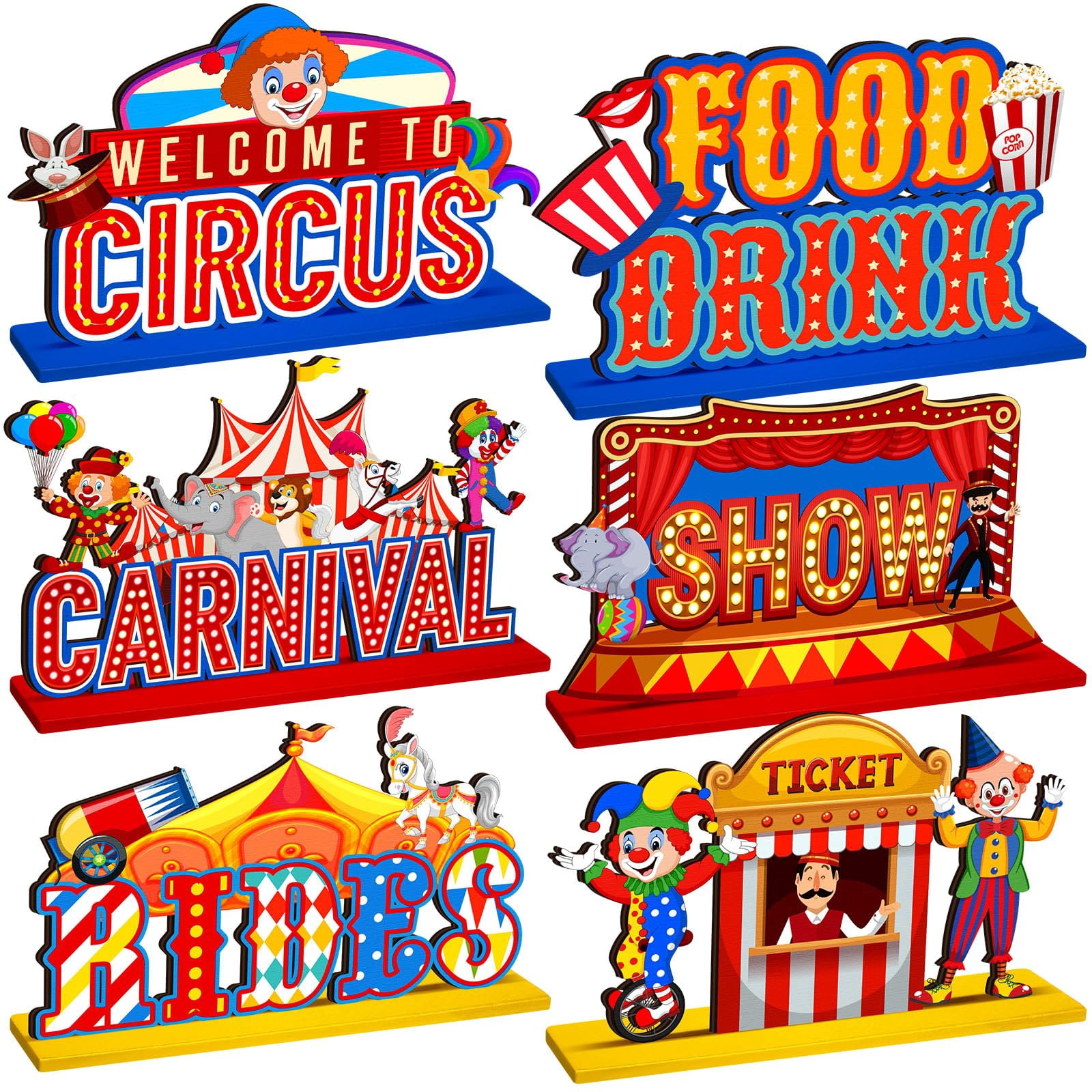 Quzzil 6 Pcs Circus MMF7 Carnival Party Decorations Carnival ...