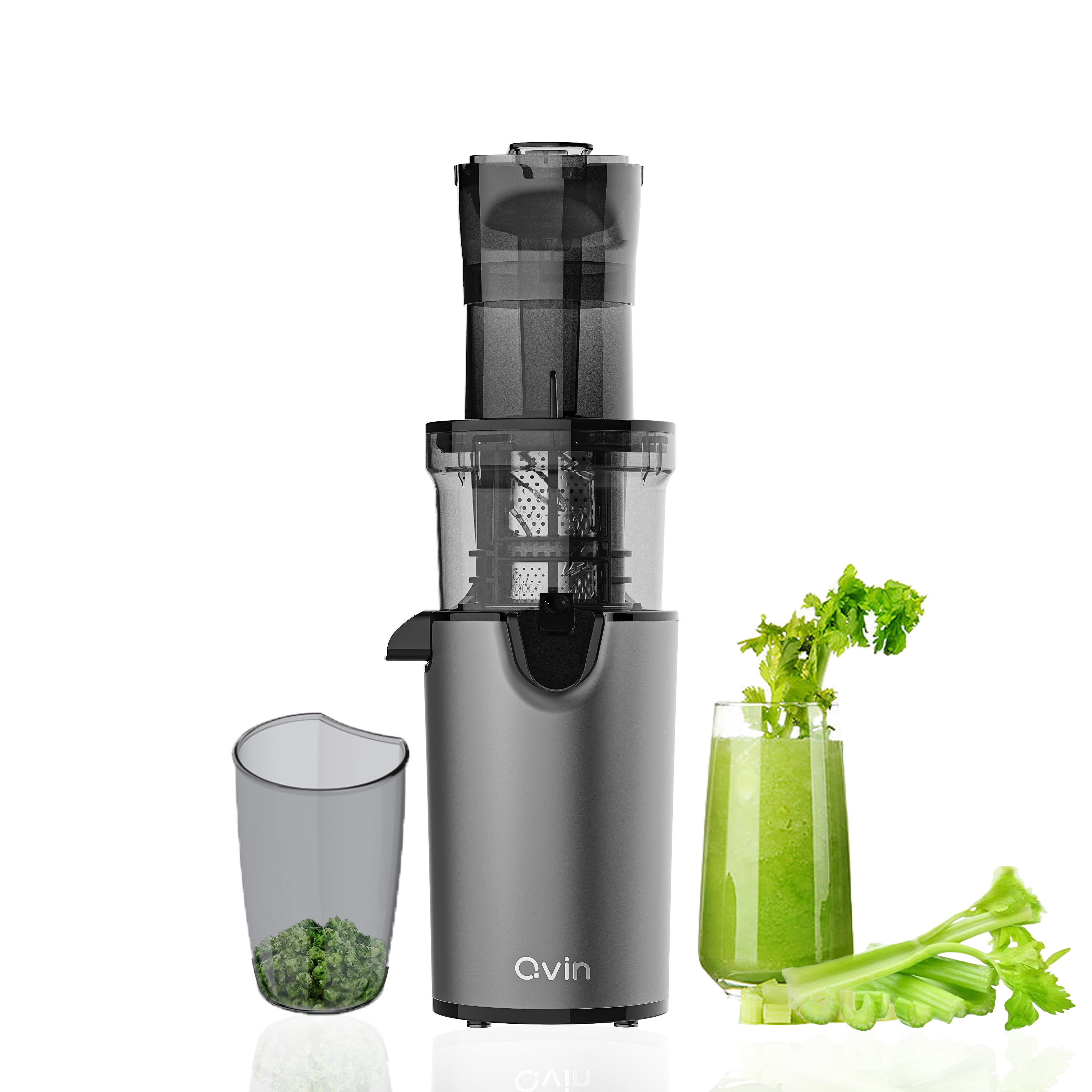 Qvin Compact Slow Masticating Juicer machines 3inch Big Wide Chute ...