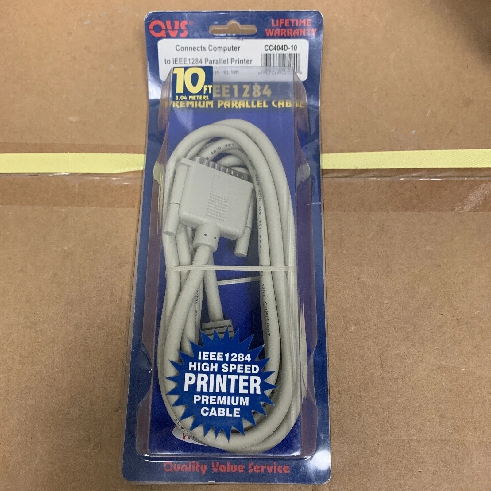 Qvs 10Ft Premium Parallel Ieee1284 Bi-Directional Parallel Printer ...