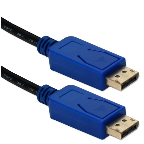 Qvs 6Ft Displayport Ultrahd 4K Black Cable With Blue Connectors & Latches - Walmart.com