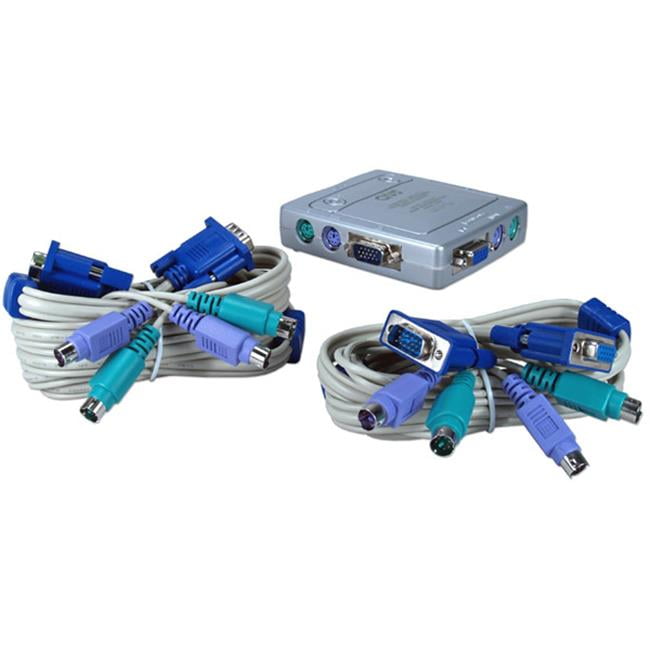 QVS Premium Compact Autoswitch with Combo Cable - KVM switch - 2 x KVM ...