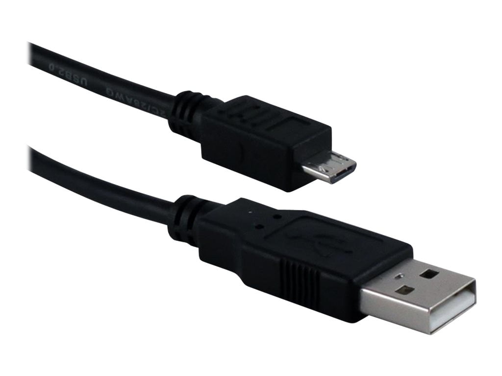 Qvs Qvs Usb Male A To Micro-B Male High-Speed Cable, Black (U3Amb-3M ...