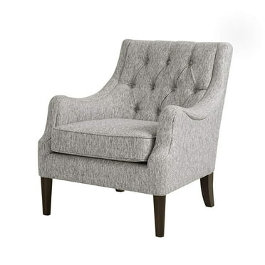 Madison Park Qwen Button Tufted Accent Chair with Navy Finish MP100 ...