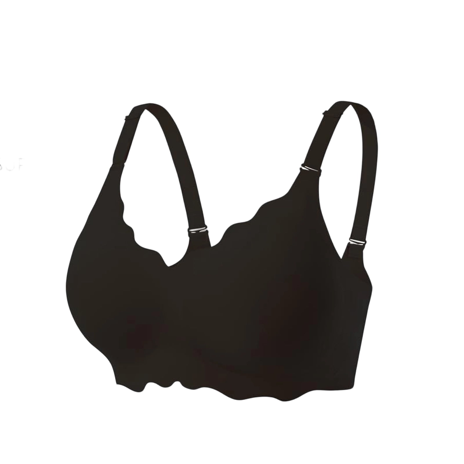 Qwertyu Jelly Bras for Women No Underwire Scalloped Push Up Wireless ...