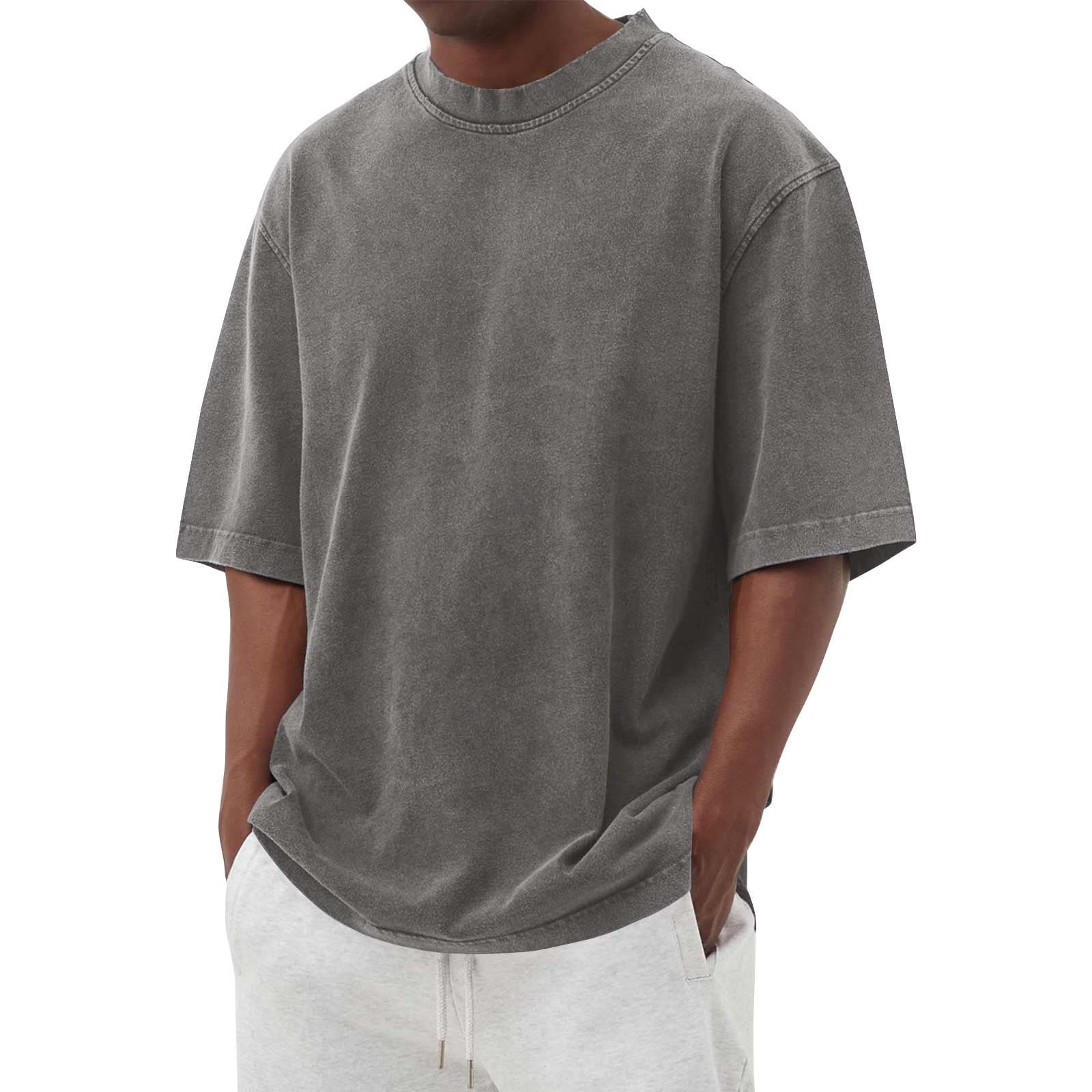 Qwertyu Mens Oversized Tshirts Short Sleeve Crew Neck Summer Shirts ...