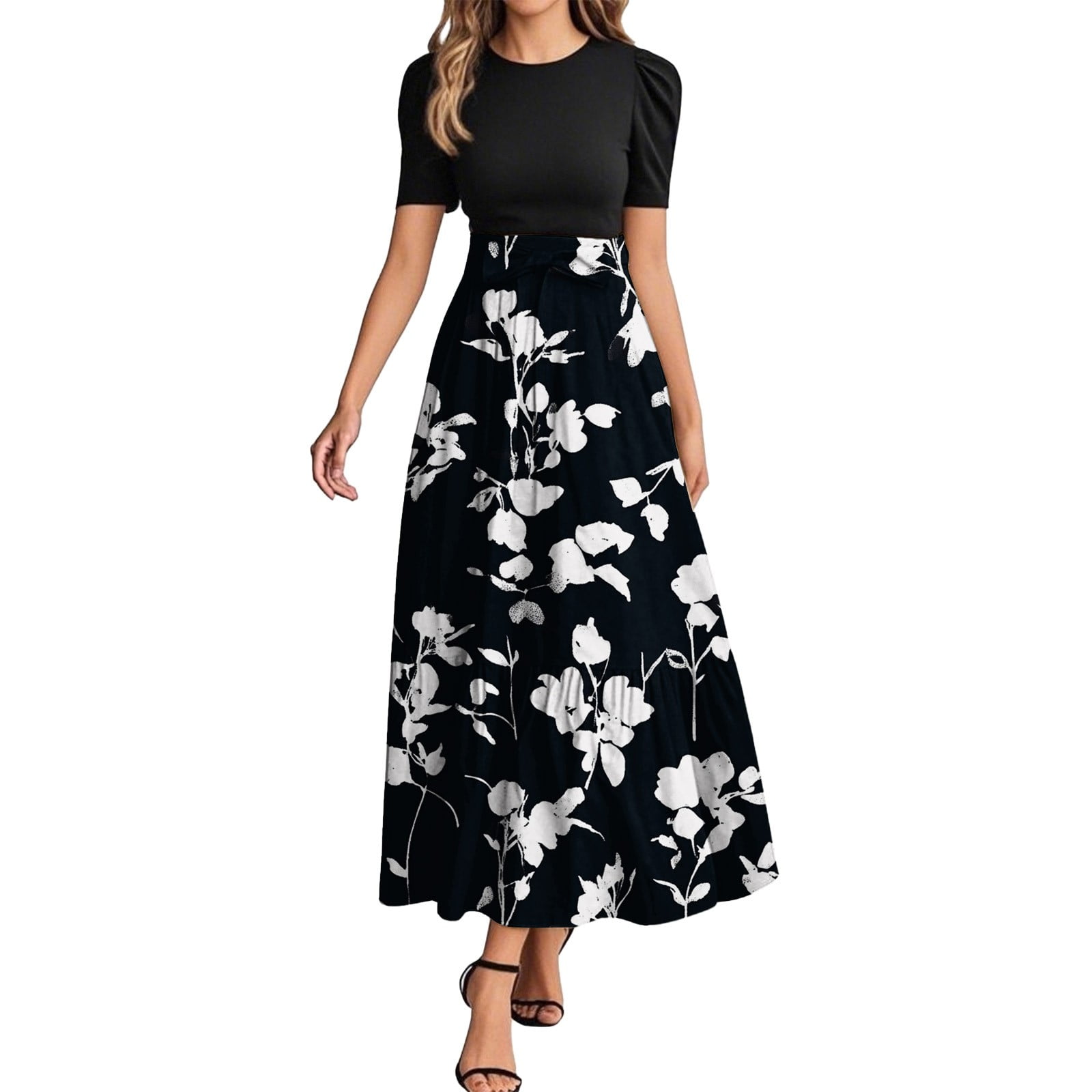 Qwertyu Spring Dresses for Women 2025 Elegant Floral Maxi Dress with ...