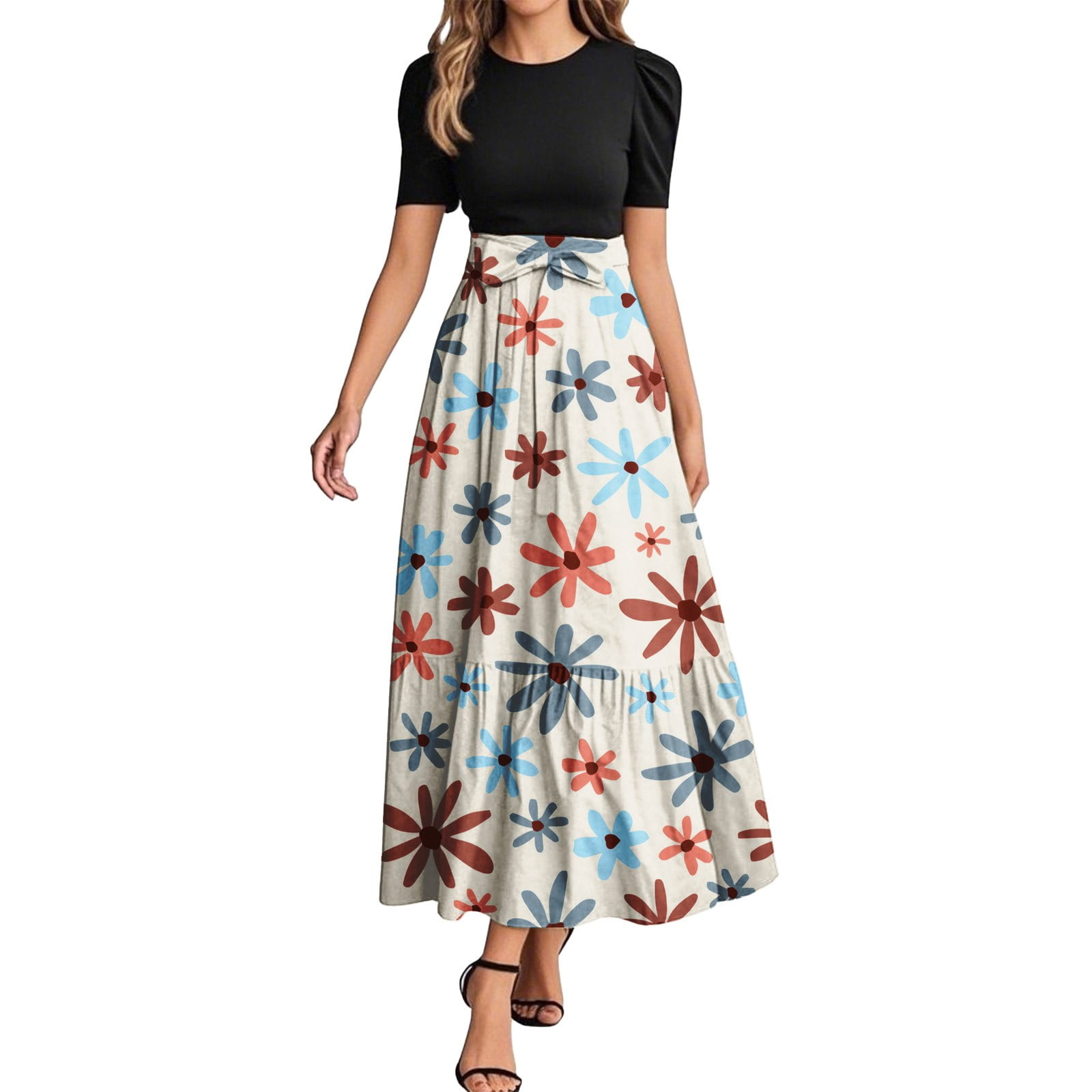 Qwertyu Summer Dresses for Women 2025 Vestidos Elegantes Puff Sleeve ...