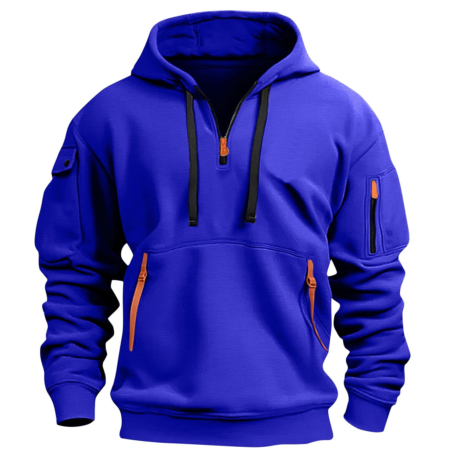 Qwertyu Tactical Pullover Mens Quarter Zip Big and Tall Hoodies Winter ...