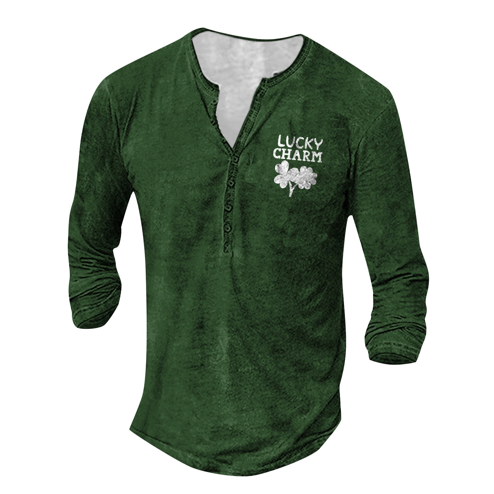 Qwertyu Vintage Tees for Men Lucky Clover Irish Men Shirts Green ...