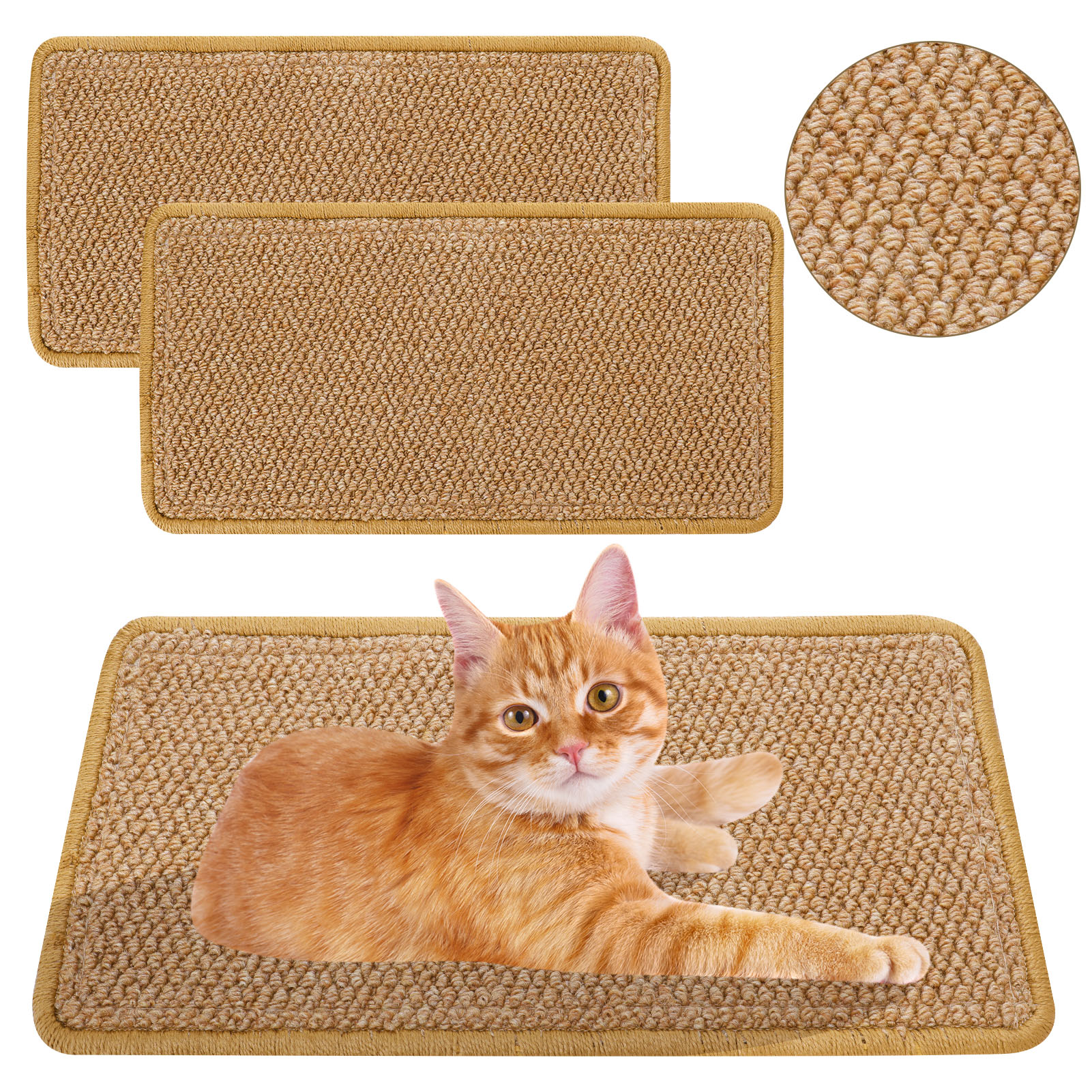 Cat Scratcher Mat,12.4 X9.65 Inch Natural Sisal Cat Scratch Mats ...