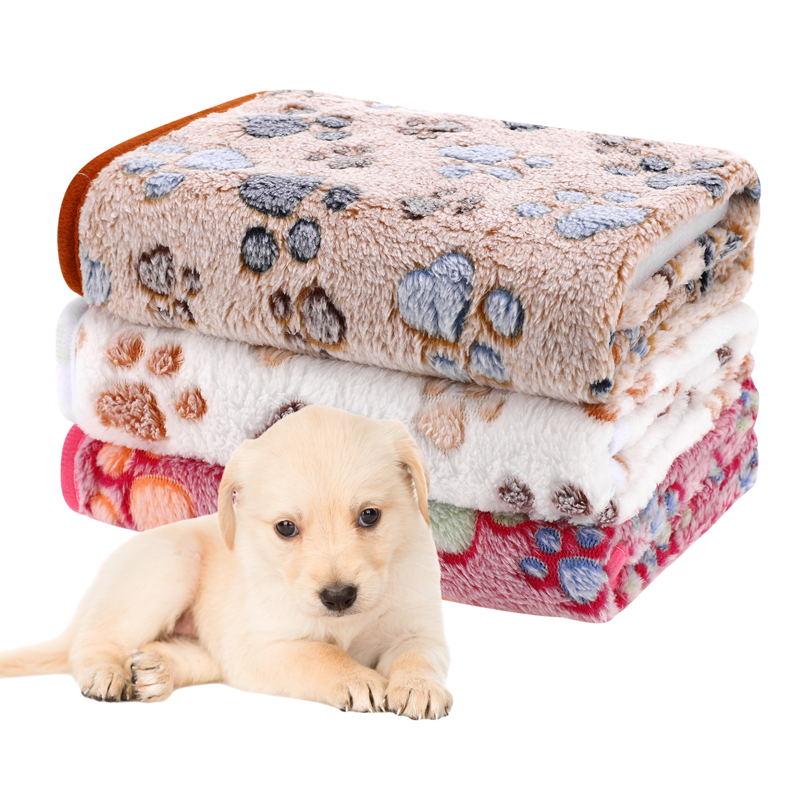 Luxmo Puppy Blanket, 3 Pack Small Dog Pet Blankets Puppy Fleece ...
