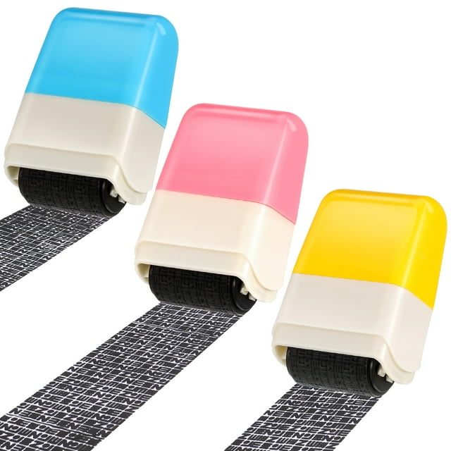 Qweryboo 3Pcs Identity Protection Roller Stamp Set, Security Stamps for ...
