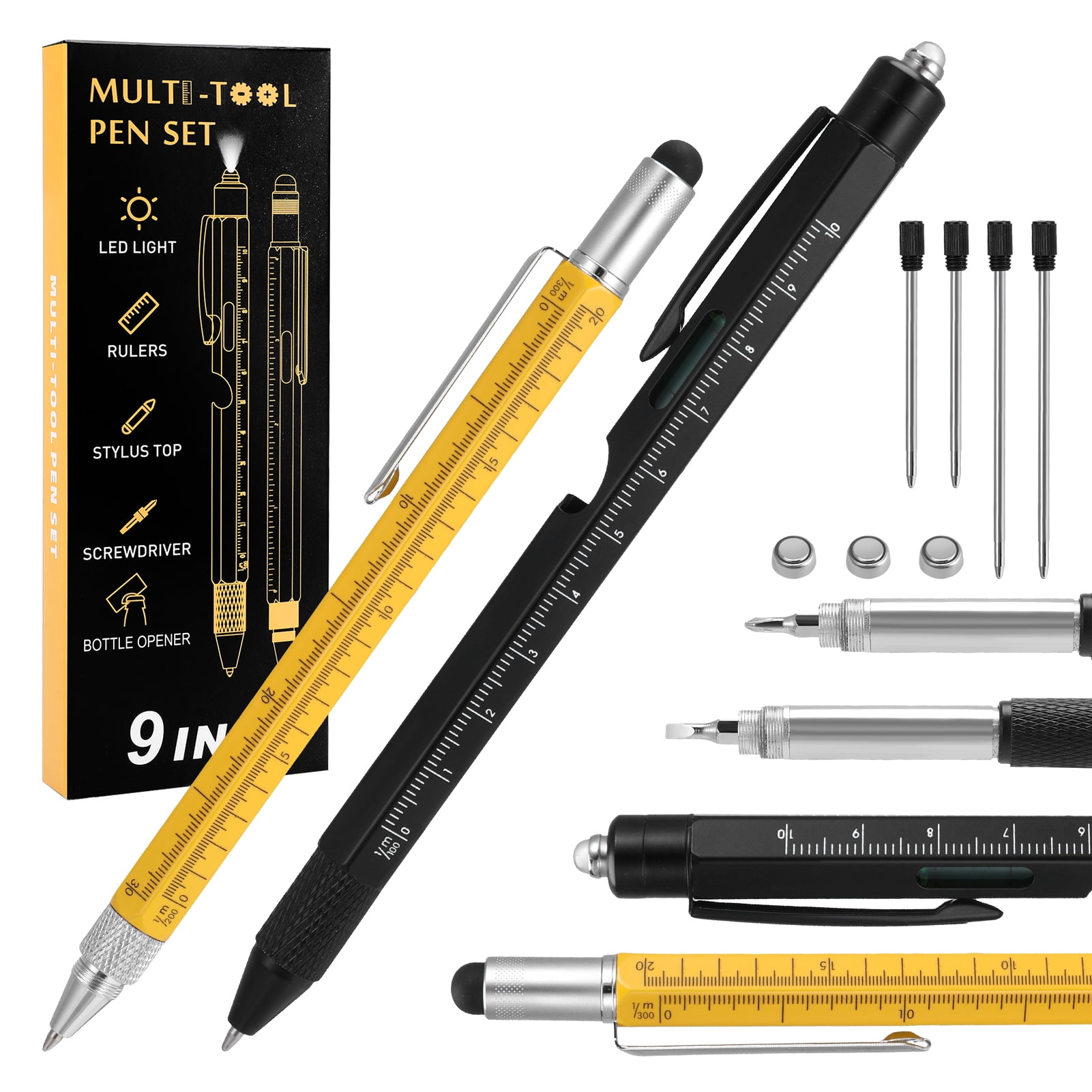 Qweryboo 9 In 1 Multitool Pen for Men, Aluminum Construction, Durable ...