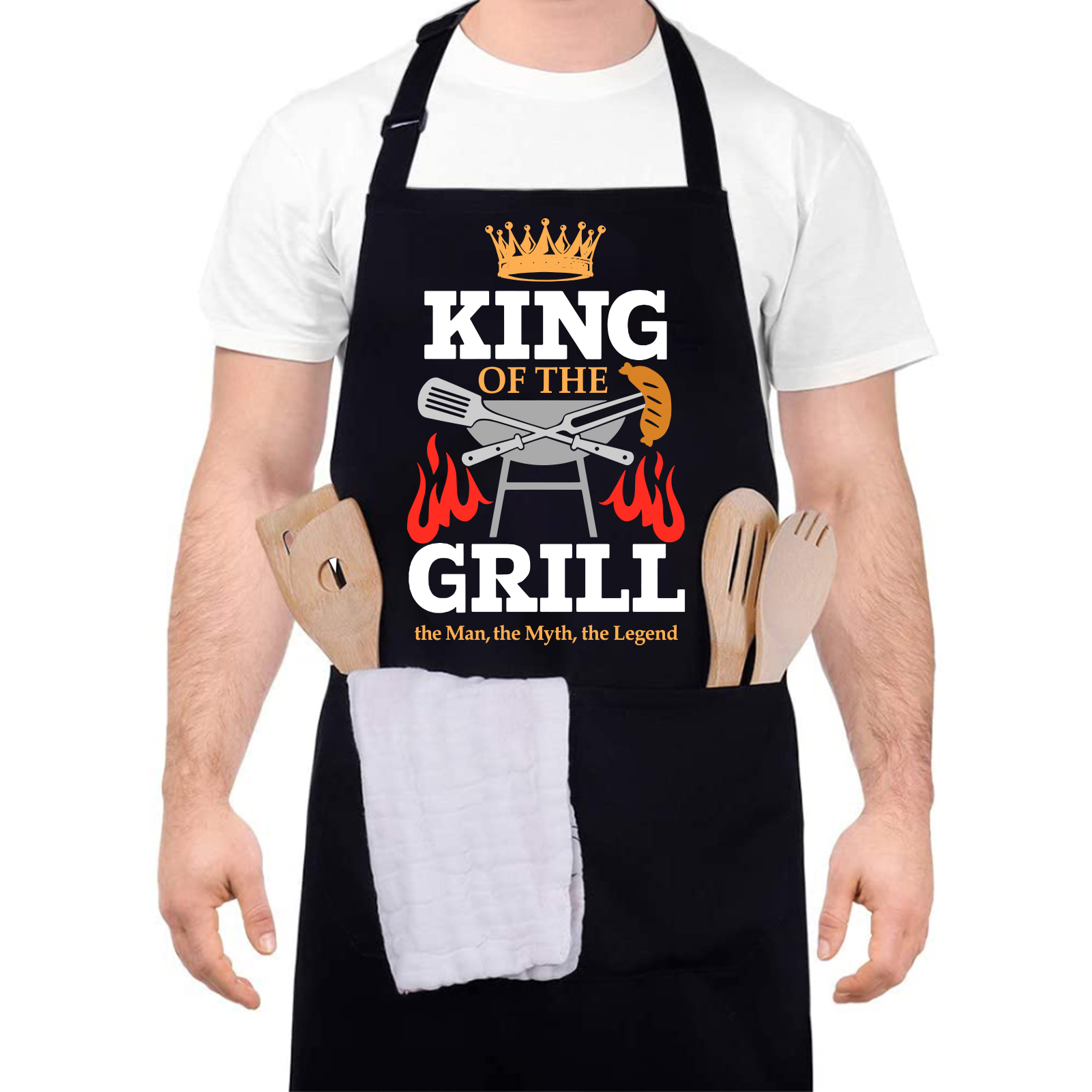 ApronMen, Funny Aprons For Men - Dad's BBQ - 100% Cotton with Pockets ...