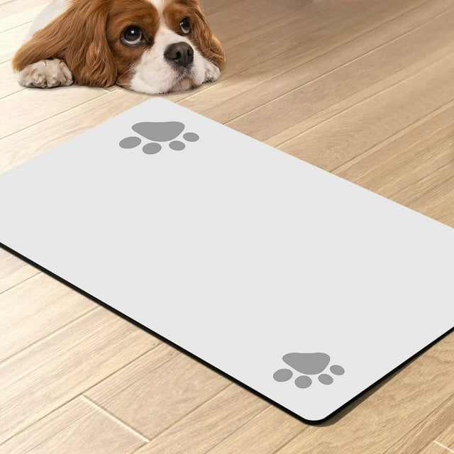 Qweryboo Pet Feeding Mat, Absorbent Pet Mat for Food and Water Bowl, No ...