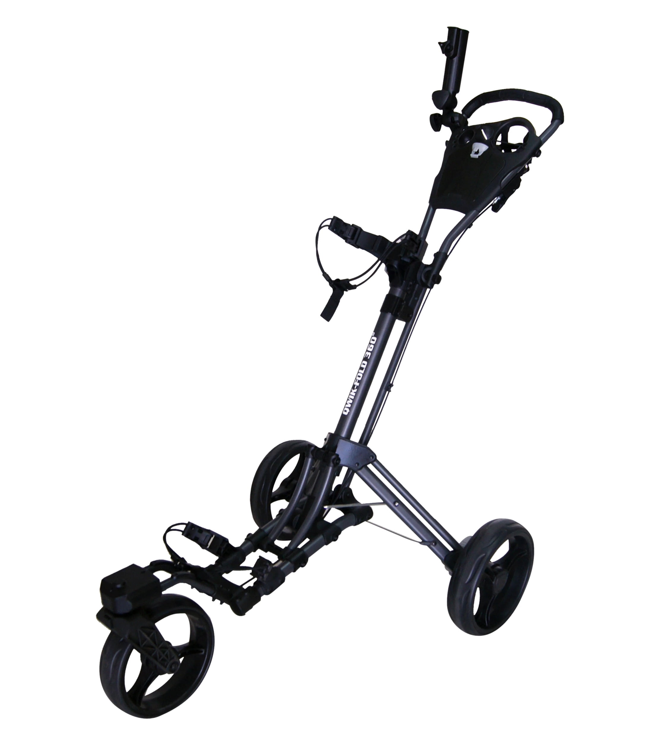 QWIK-FOLD 360 Swivel 3 Wheel Golf Cart, Hand Caddy Club Trolley Sports ...