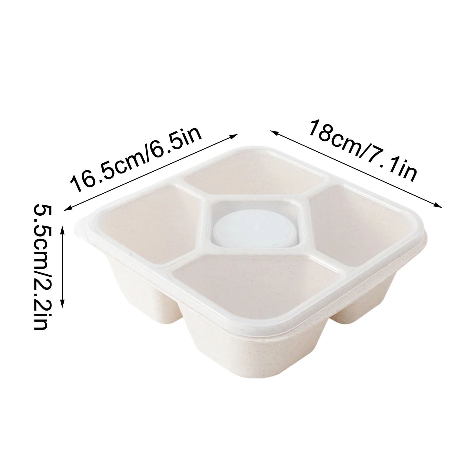 Qwtwty Bento Box Bento Box Snack Containers with 5 Compartments for ...
