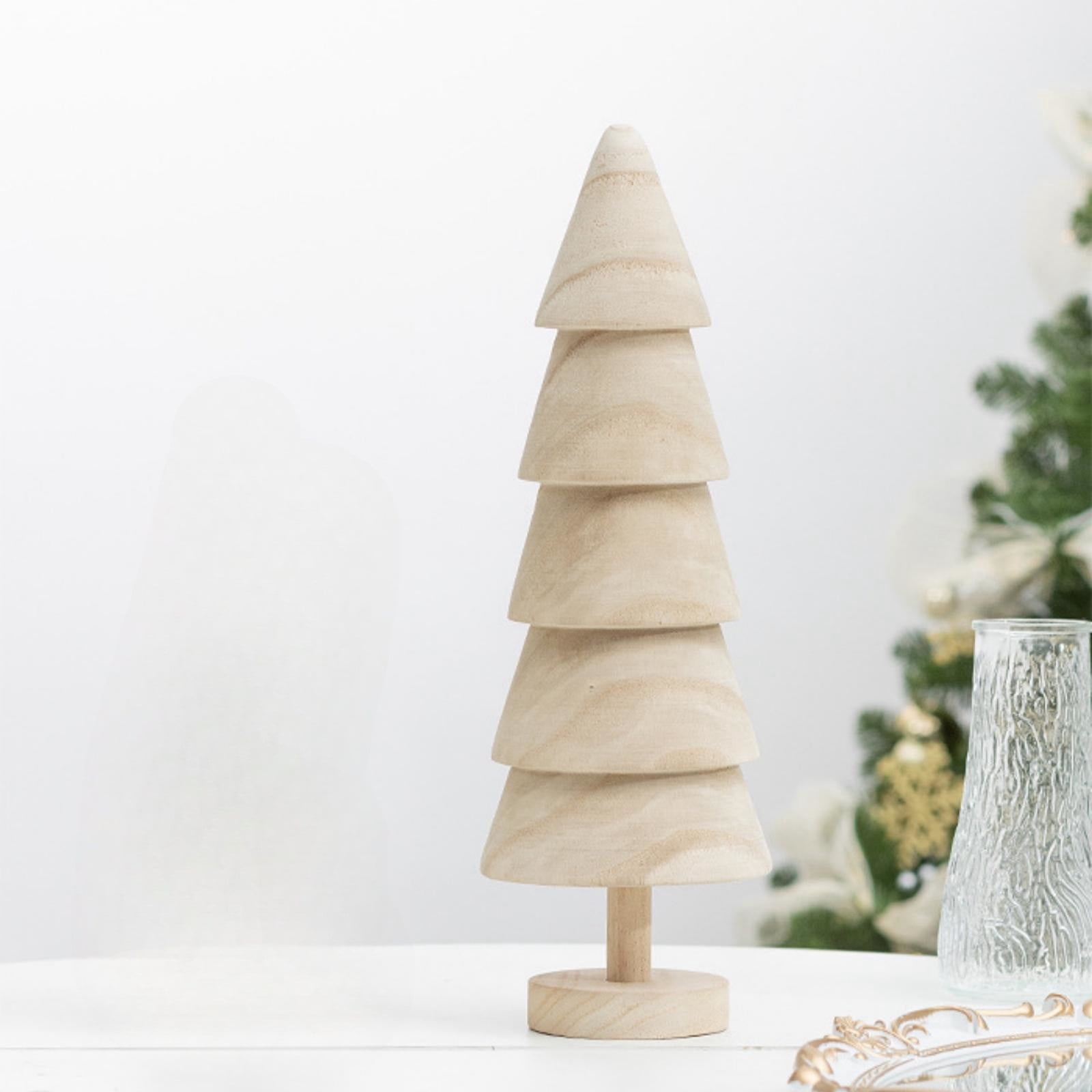 Qwtwty Christmas Decorations Wooden Christmas Tree Decorations ...