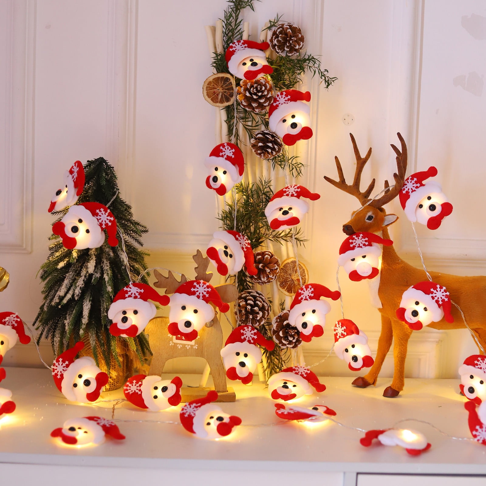 Qwtwty Christmas Garland LED Christmas Christmas Tree Bear Decorative ...