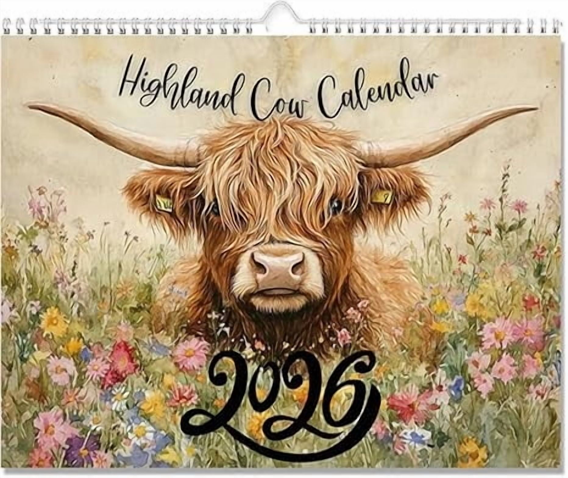 Qwtwty Funny Calendar 2026 Cow Calendar 2026 Wall Art Monthly Planner ...
