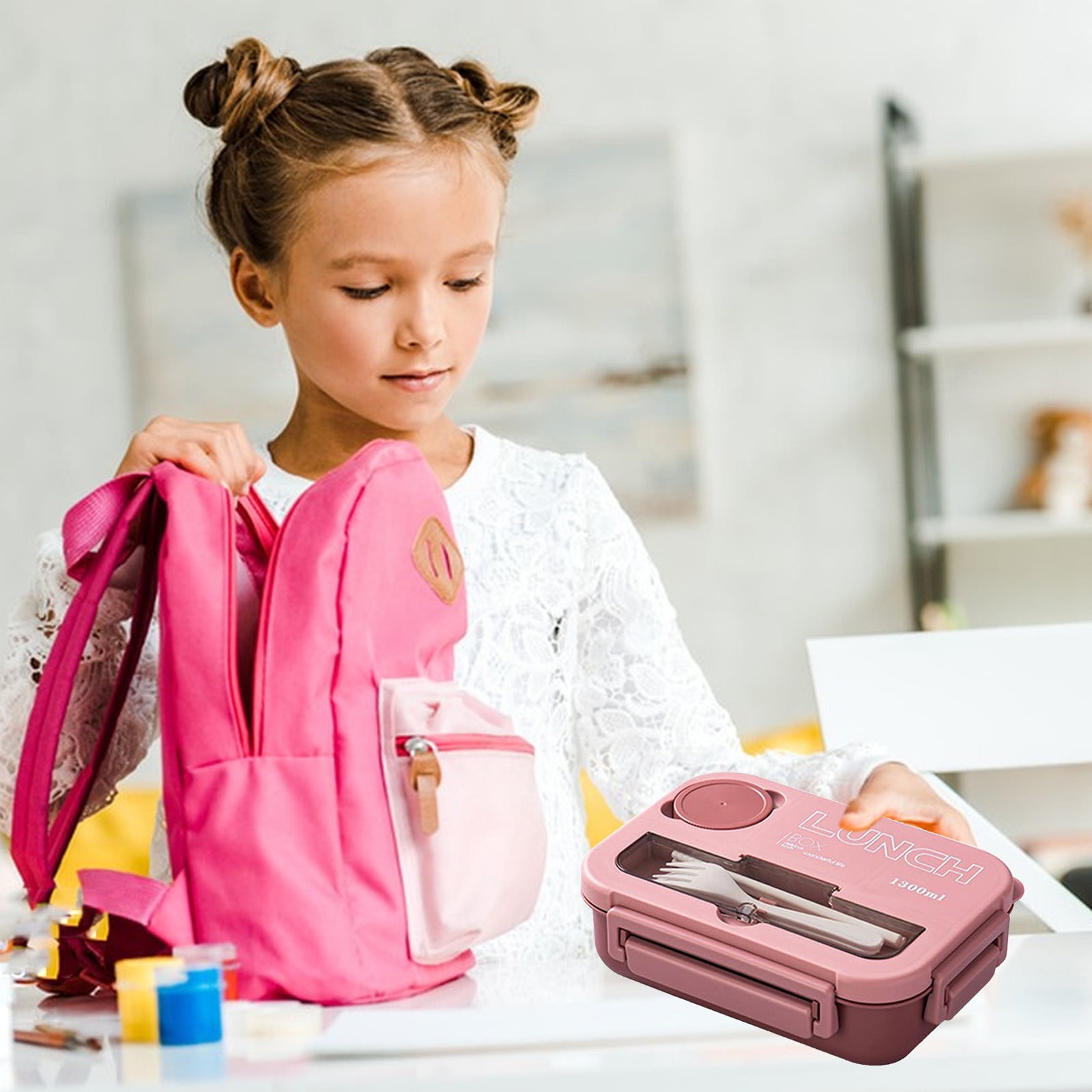 Qwtwty Lunchable Container 4 Compartments in One Large Lunch Box ...