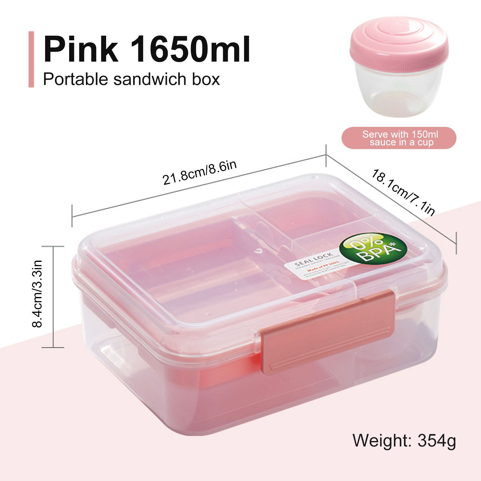 Qwtwty Lunchable Container Portable Double Layer Lunch Box Divided Into ...