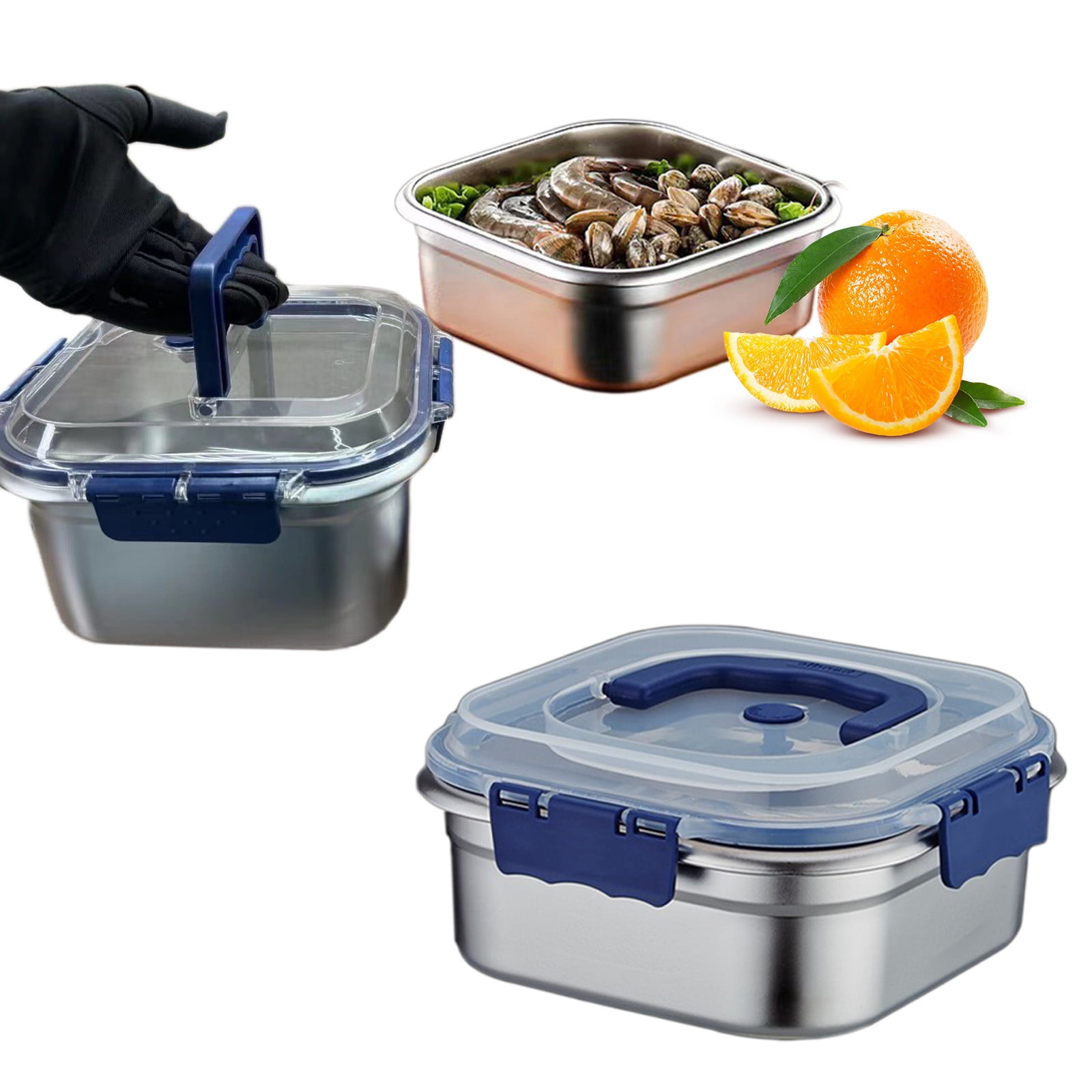 Qwtwty Mini Lunch Box Stainless Steel Fresh Keeping Box Household ...