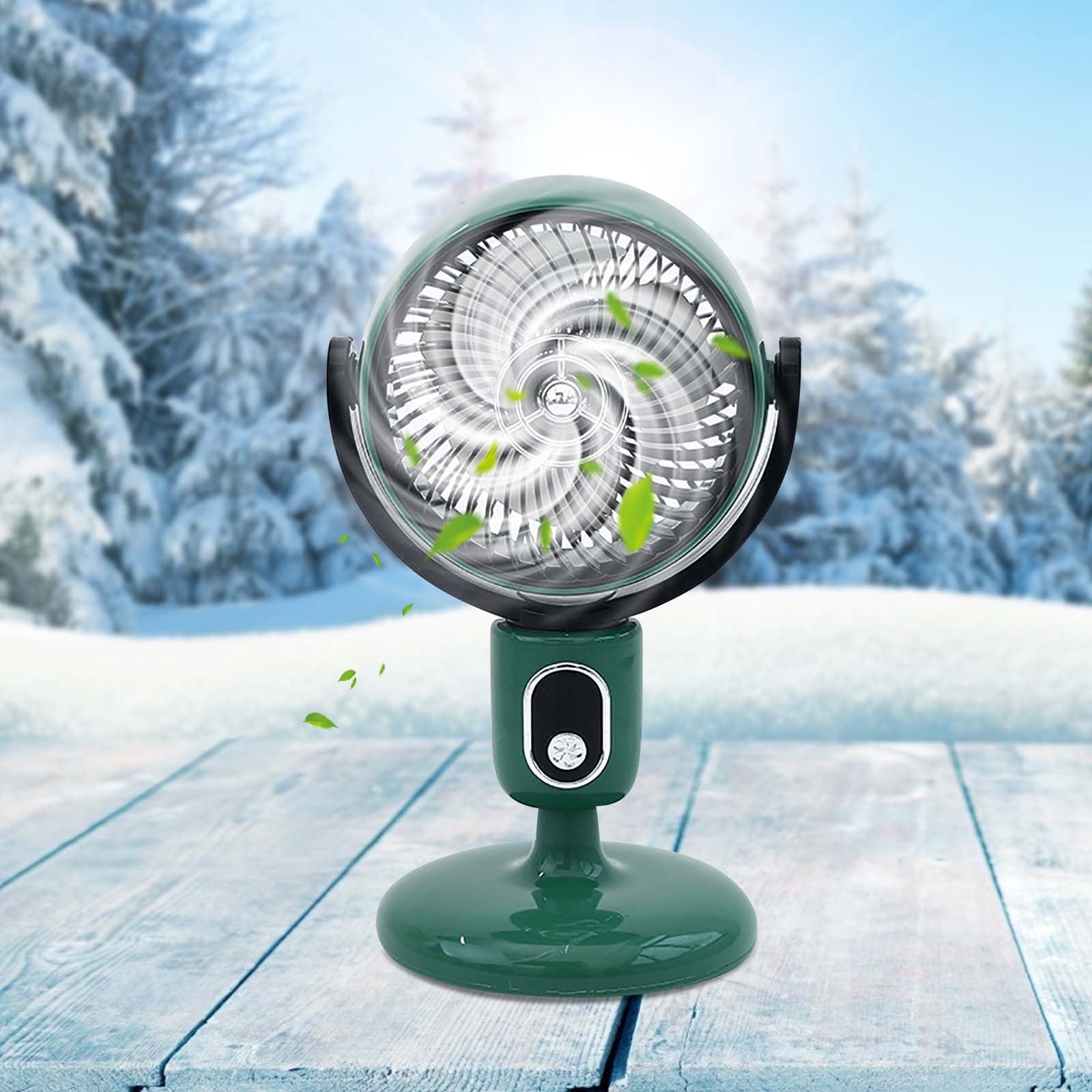 Qwtwty Oscillating Fan Digital Night Light Desktop Fan with Three of ...