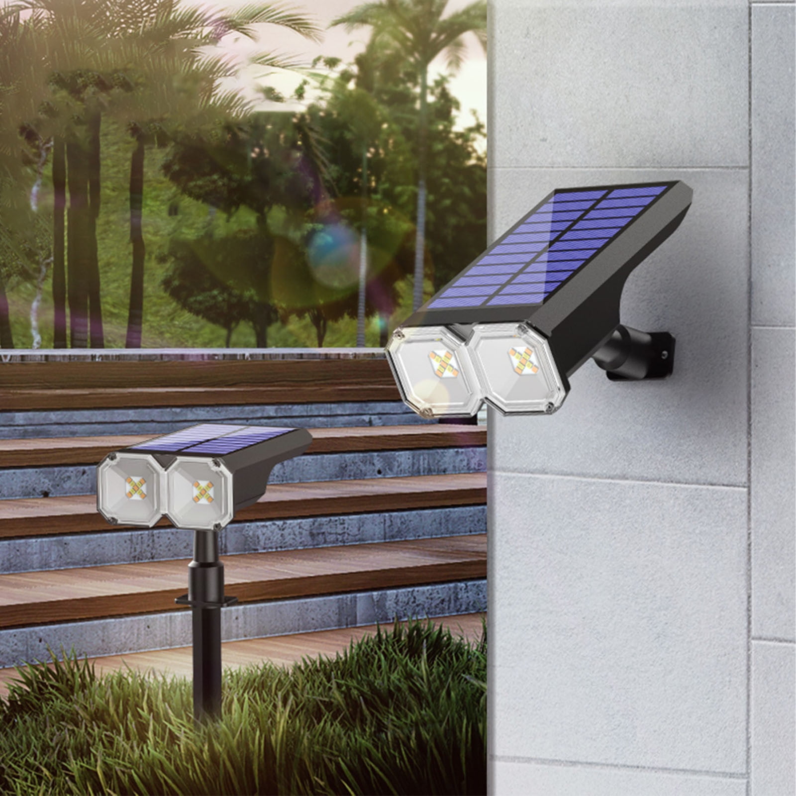 Qwtwty Outdoor Lights LED Outdoor Solar Lights Land Scape Spotlights ...