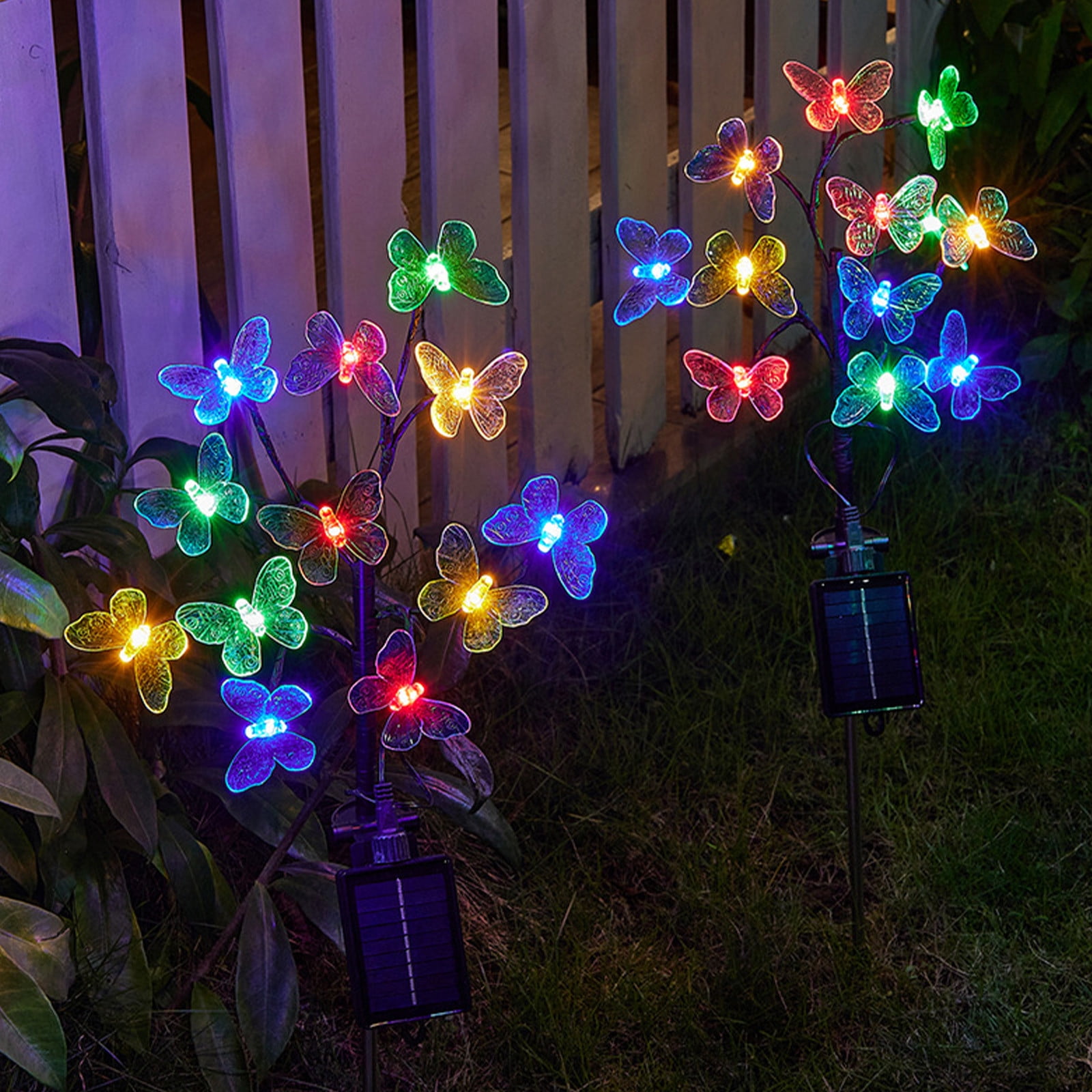 Qwtwty Plants Decorative Floor Plugs Solar Powered 12 Lights LED Ground ...