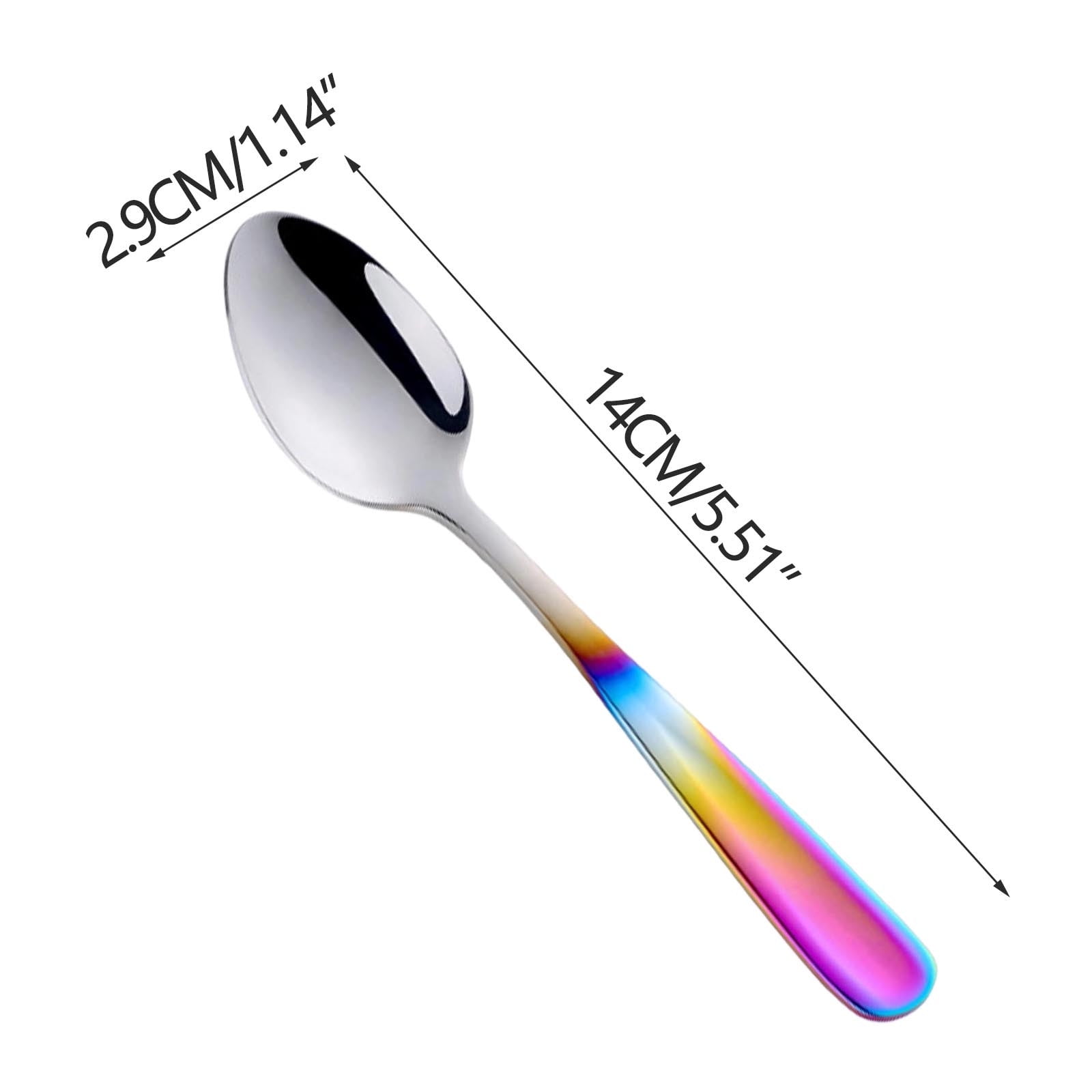 Qwtwty Serving Utensils Mini Stainless Steel Colored Spoons Cute Small ...