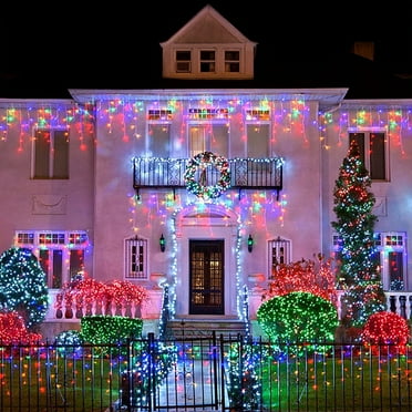 Scidweet 33ft 400 LED Icicle Christmas Lights, Fairy Lights 8 Modes ...