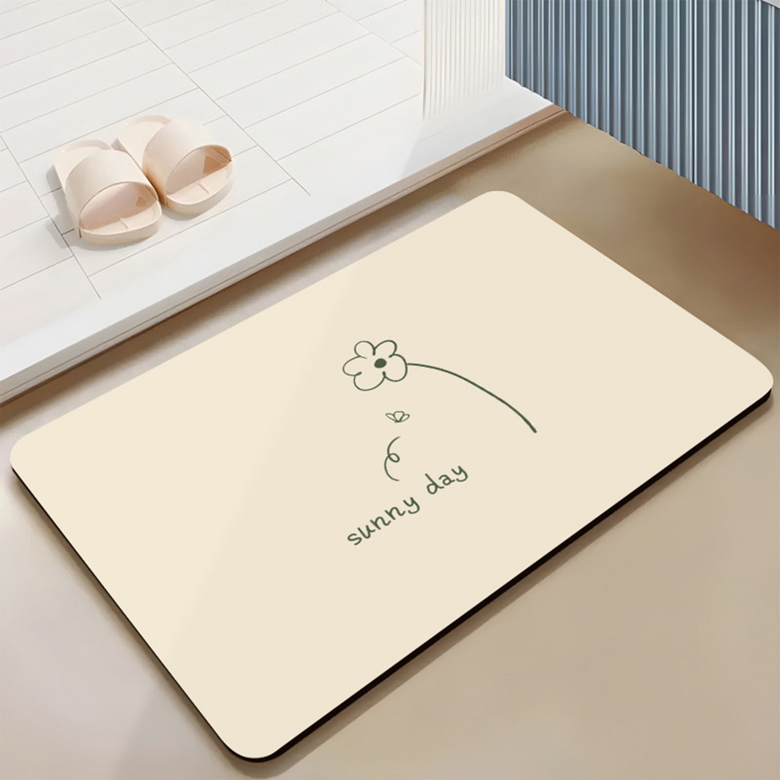 Qwtwty Washable Rug Modern Simples Diatom Mud Floor Mat Line Painting ...