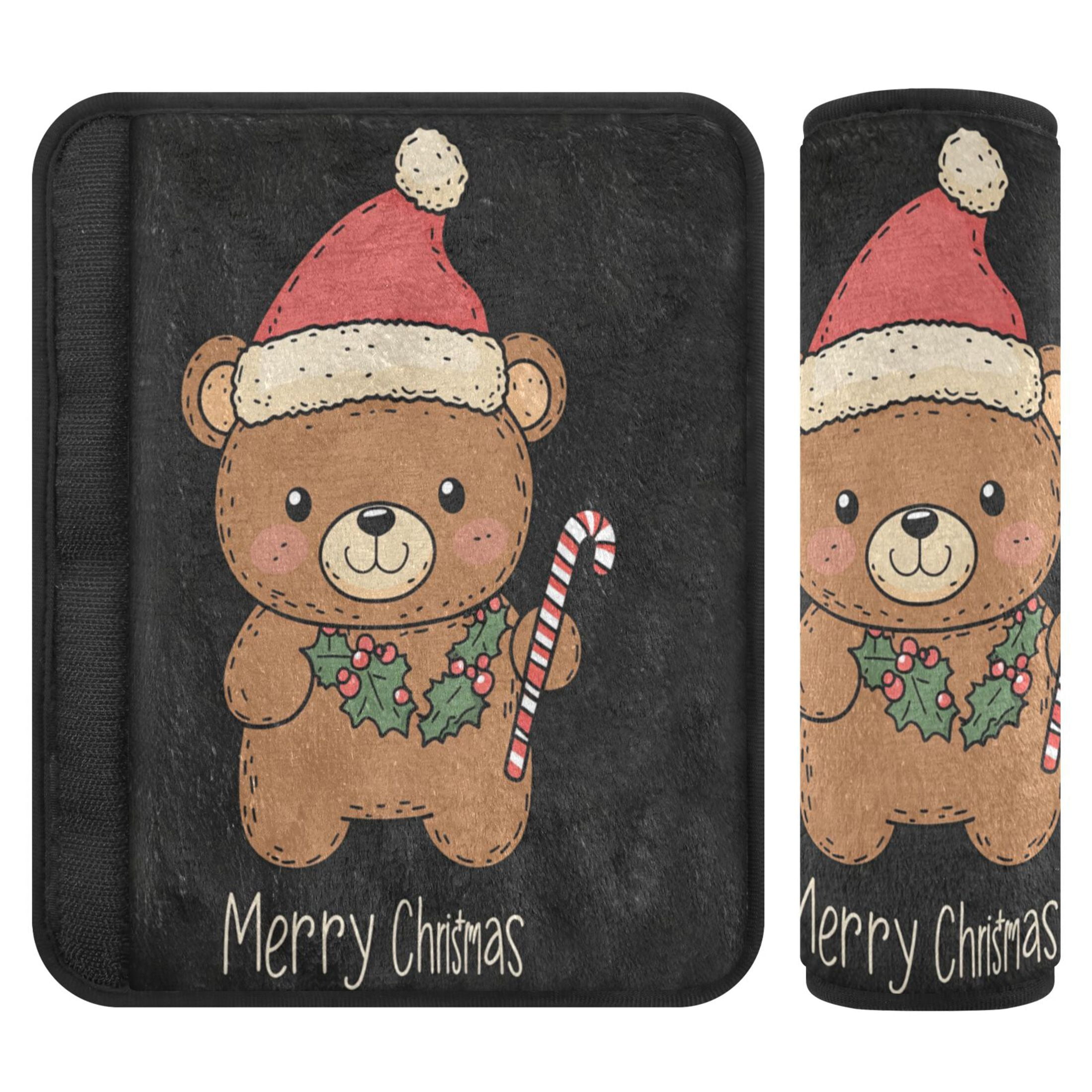 Qxltty A Cute Teddy Bear Car Seat Strap Pads are Soft and Snug Fitting ...