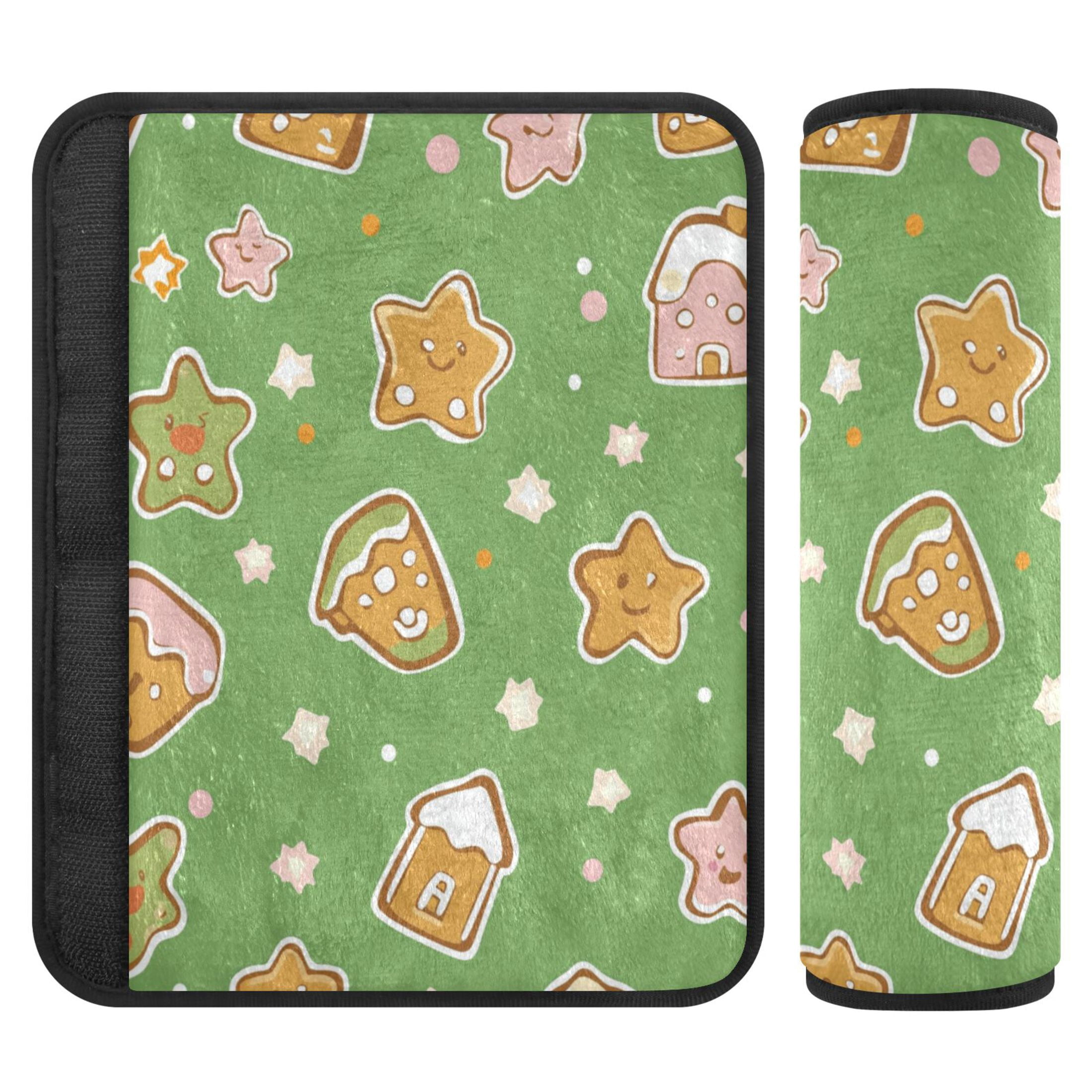 Qxltty Adorable Star House Grenn Pattern Car Seat Strap Pads are Soft ...