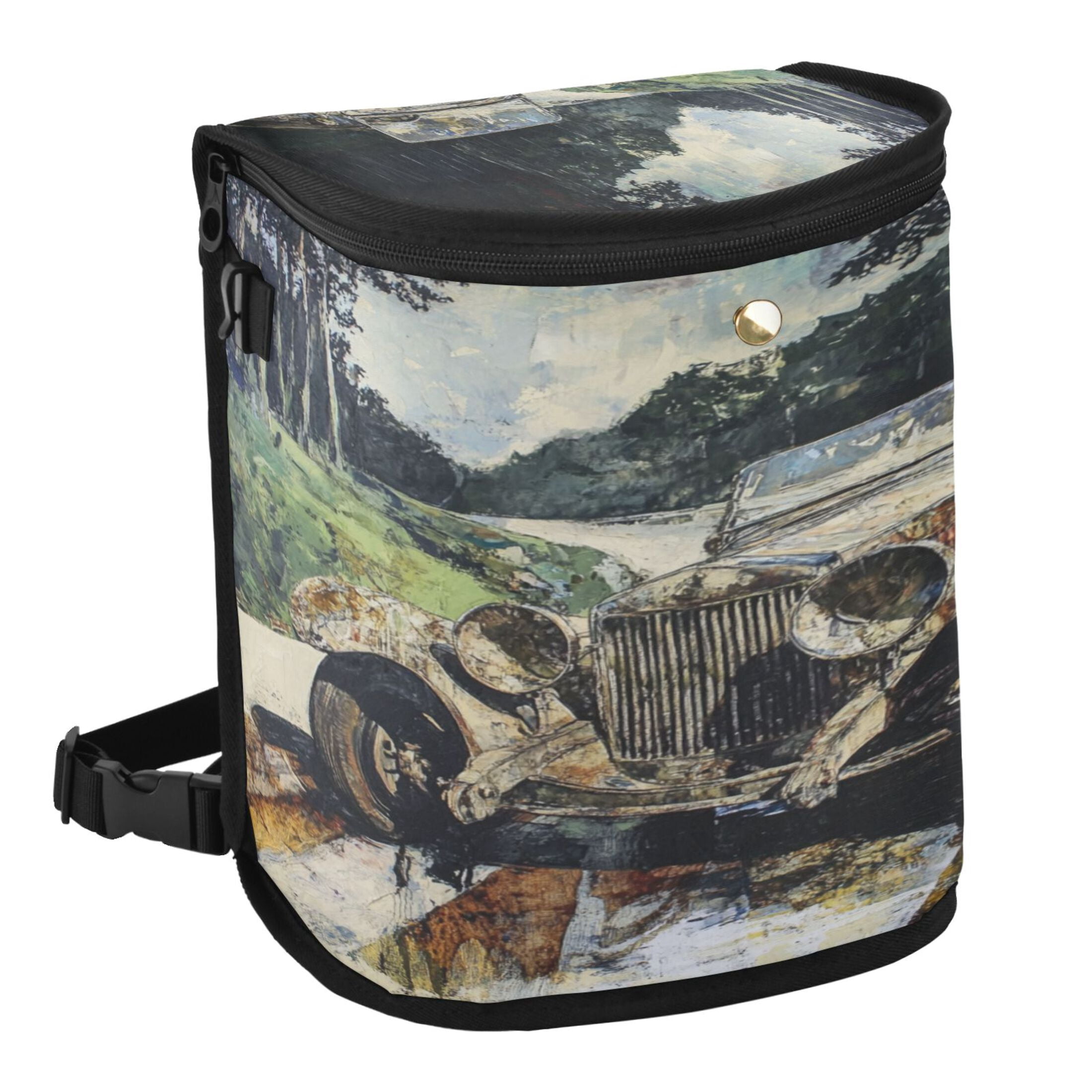 Qxltty Ancient Cars Car Trash Can with Lid Vehicle Backseat Hanging ...