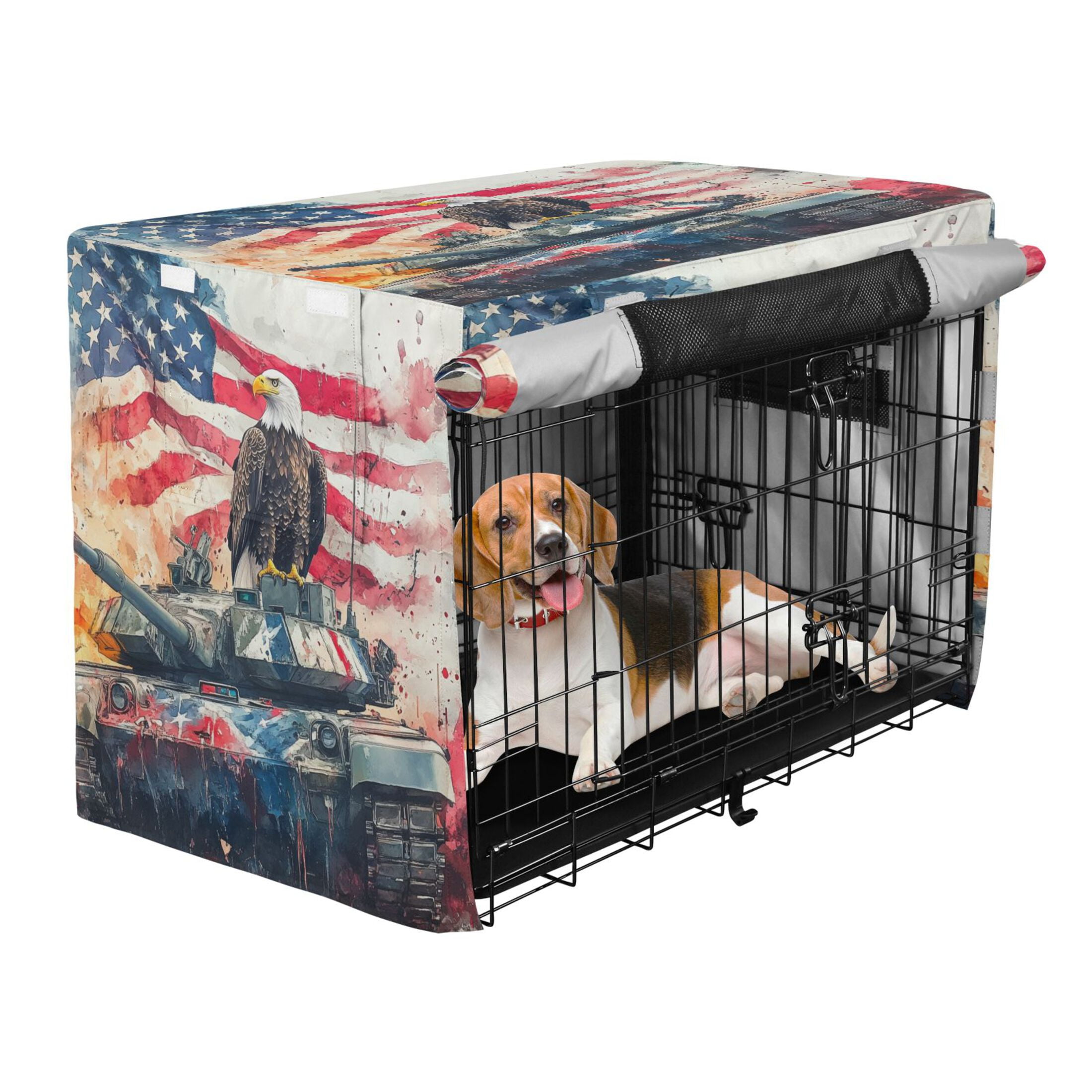 Qxltty Bald Eagle Tank Crate Cover Durable Oxford Cloth Pet Kennel ...