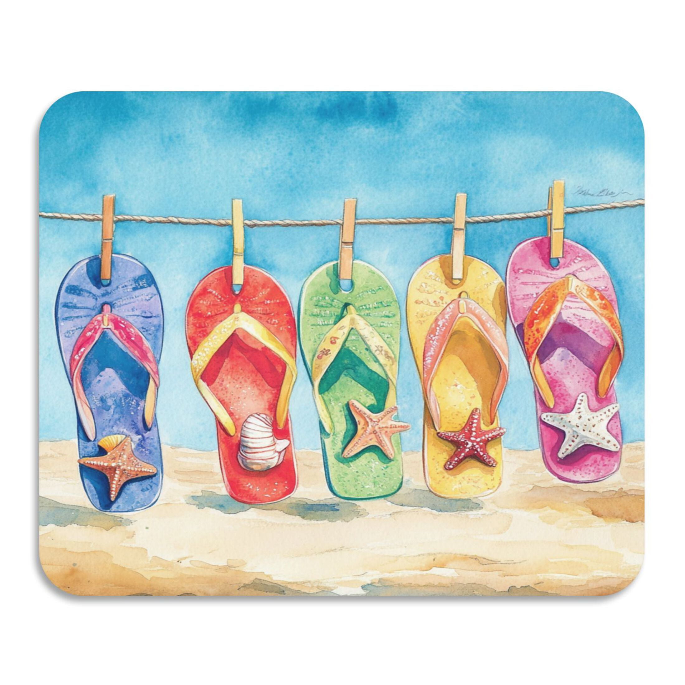 Qxltty Beach Slippers Dish Drying Mat Coffee Bar Mats Rubber Backed ...